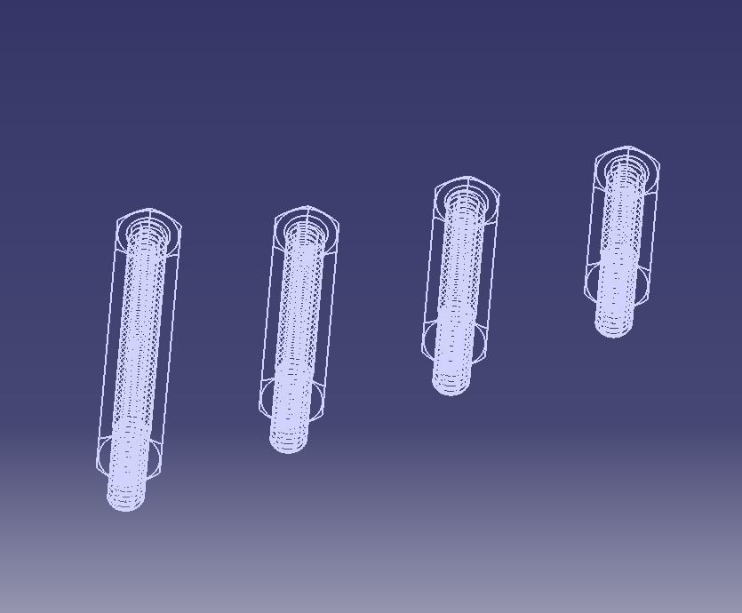 M4 Hexagonal Stud Connector Screw-Nut 3D model 3D printable | CGTrader