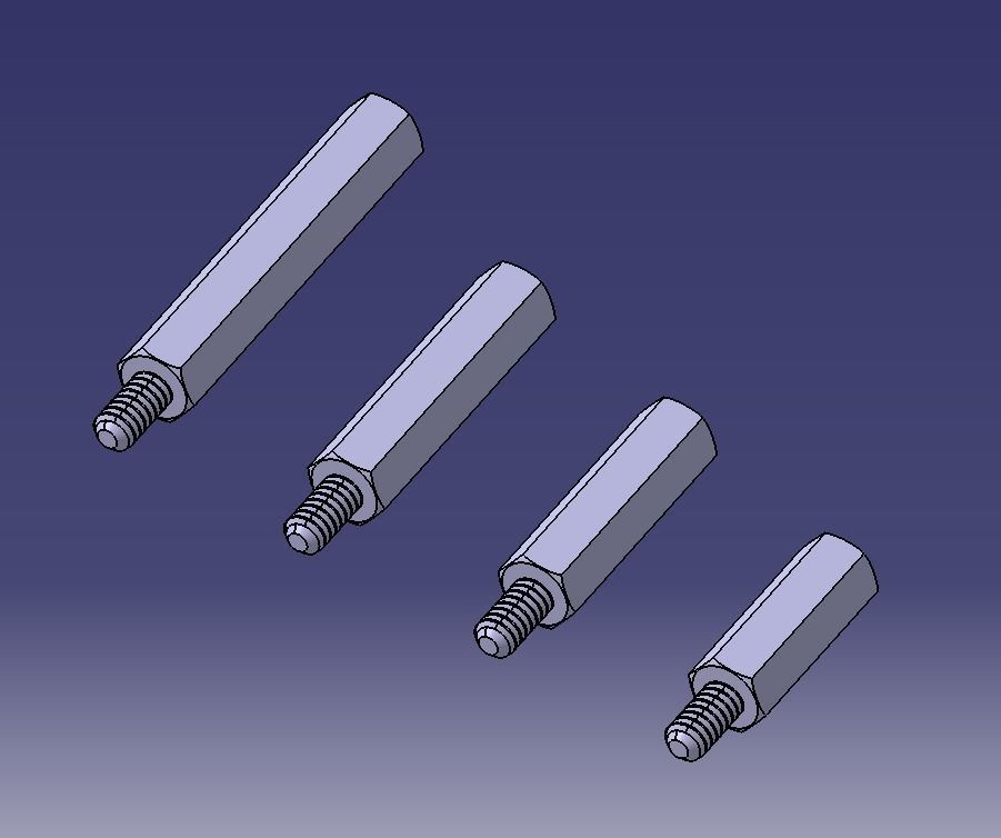 M4 Hexagonal Stud Connector Screw-Nut 3D model 3D printable | CGTrader