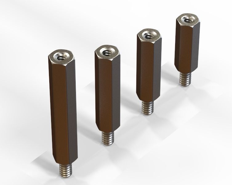 M4 Hexagonal Stud Connector Screw-Nut 3D model 3D printable | CGTrader