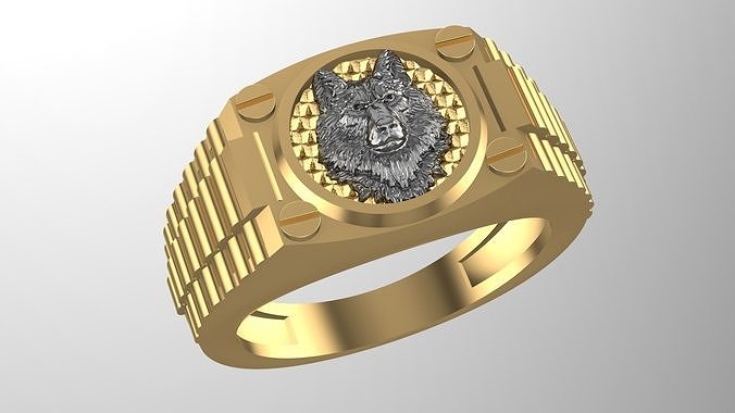 Wolf Ring-3 3D model 3D printable | CGTrader
