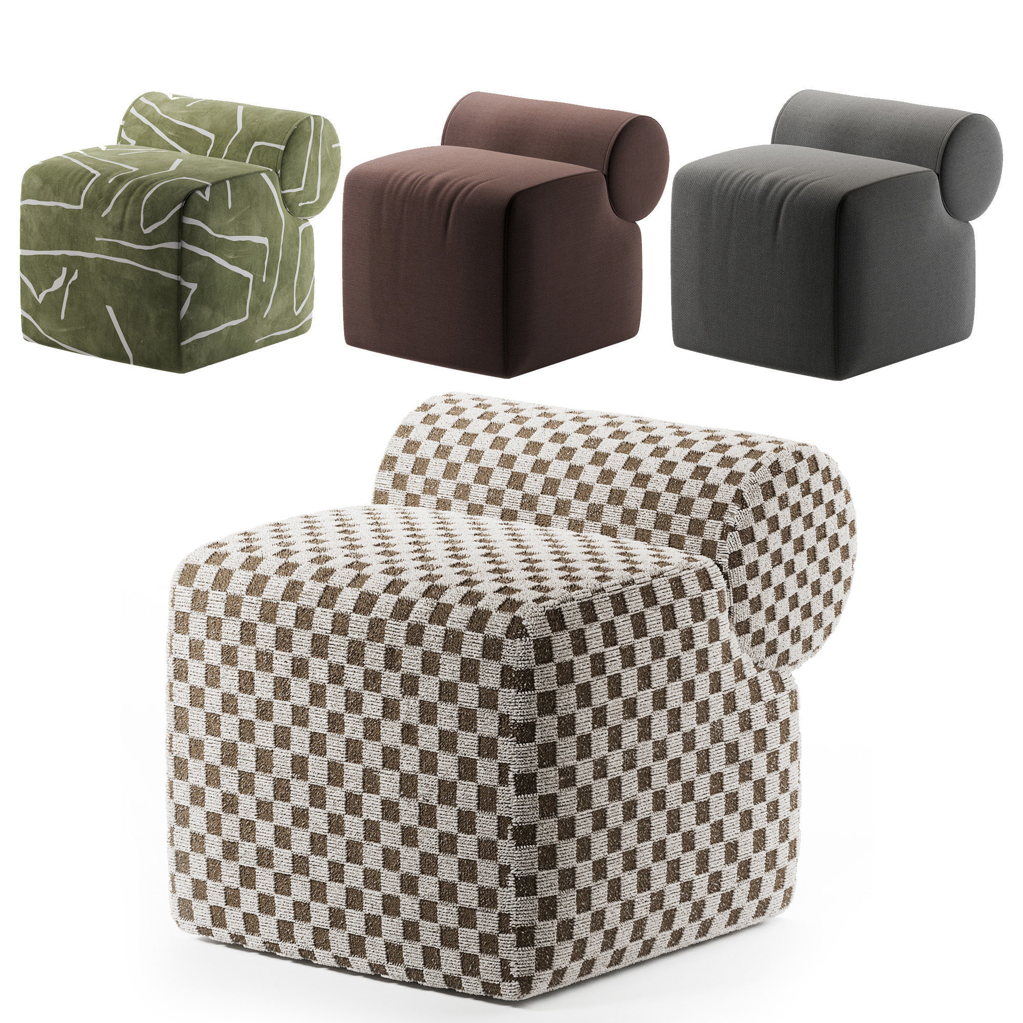 Kelly Wearstler Esfera Ottoman 3D model | CGTrader