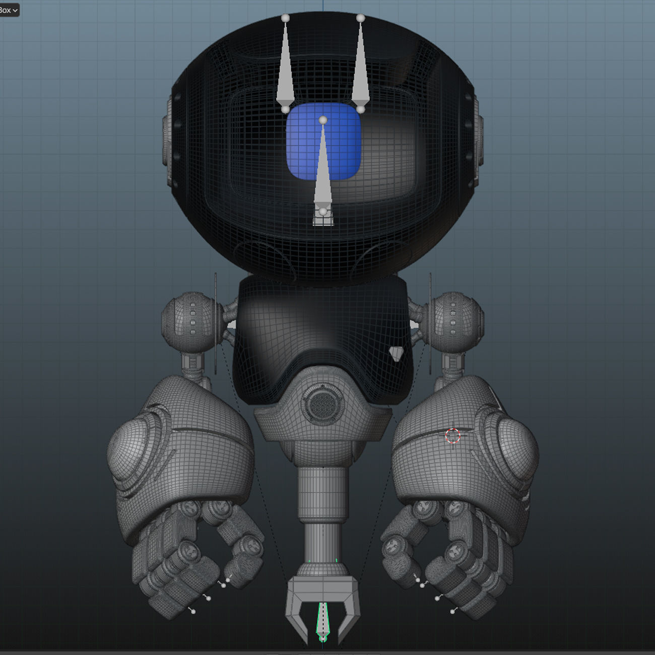 Cute Robot H-55 Red 3D model rigged | CGTrader