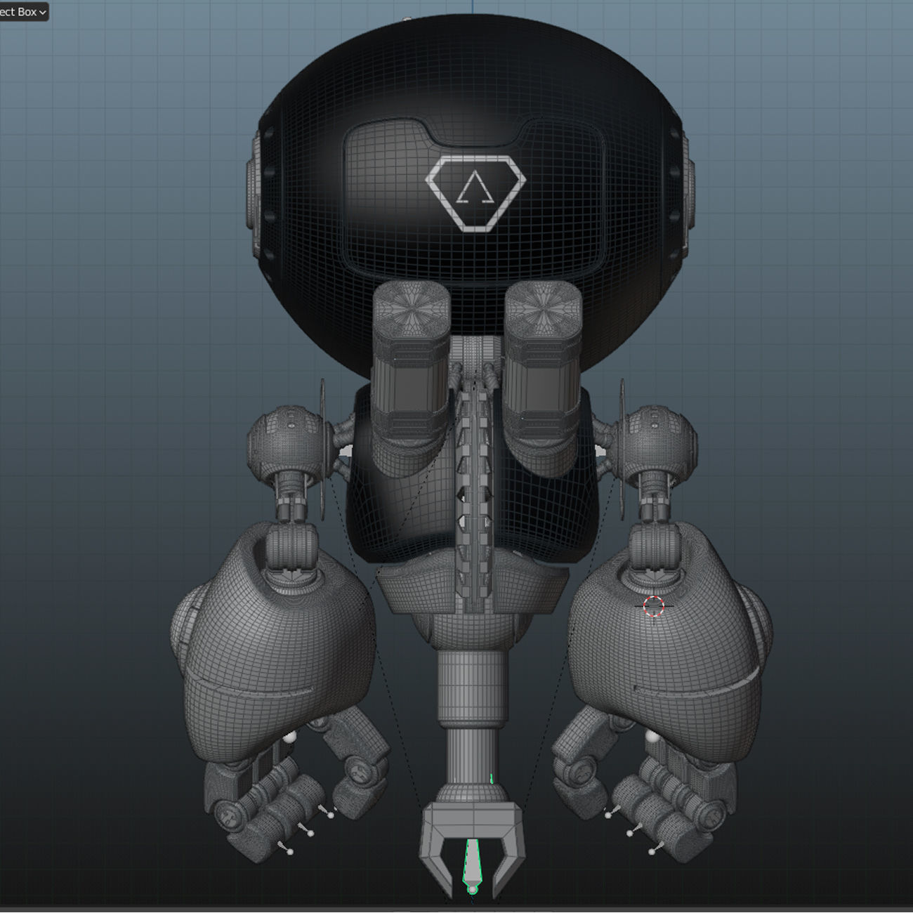 Cute Robot H-55 Red 3D model rigged | CGTrader