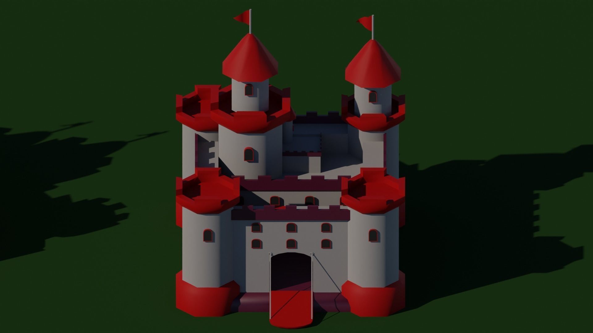 Big Hyper Casual Medieval Castle set modular free VR / AR / low-poly 3D ...