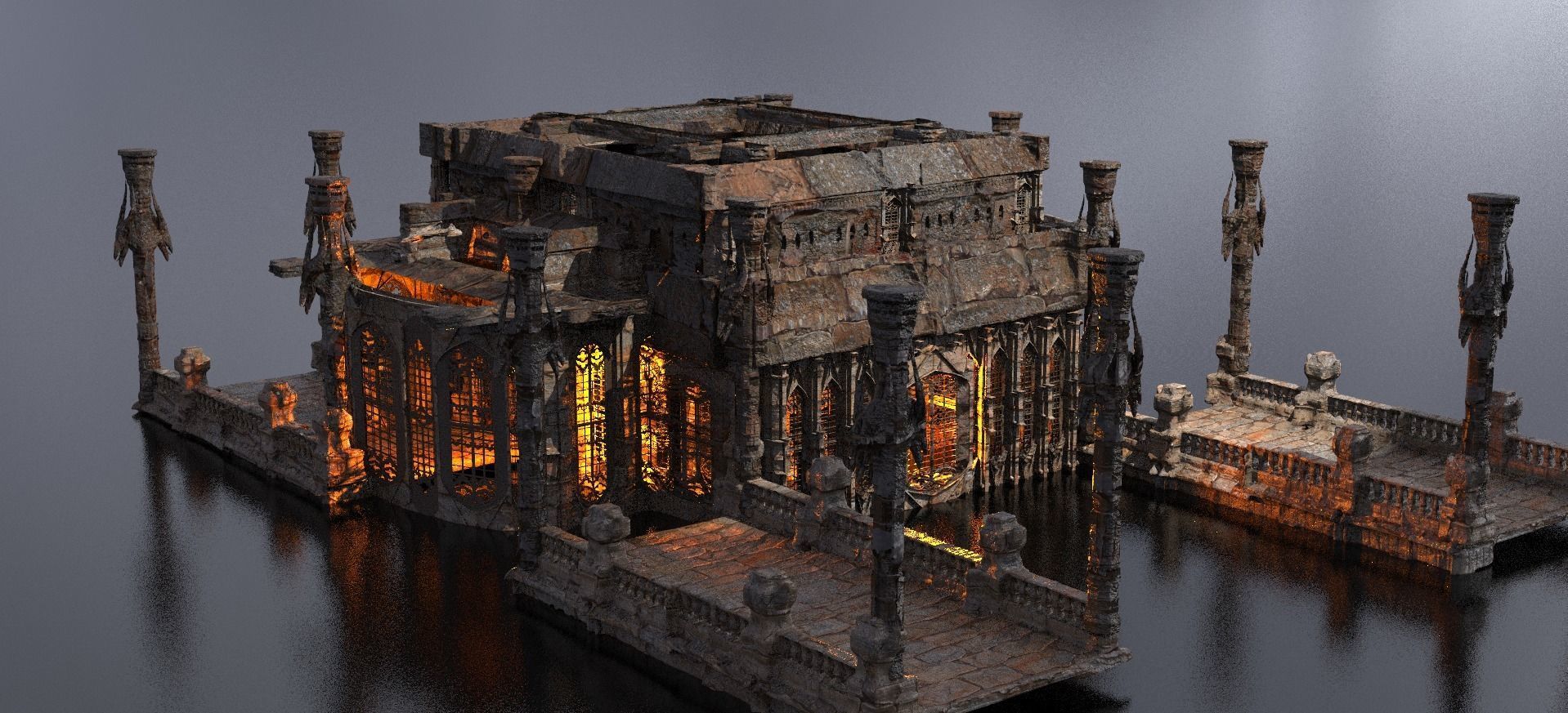 Floating Desert sand palace 1 3D model | CGTrader