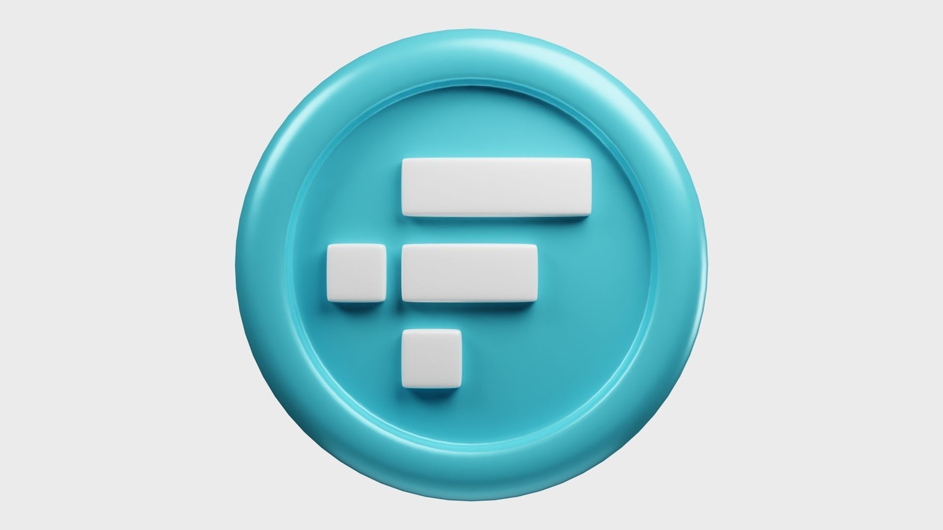 FTX Token or FTT Teal Crypto Coin with cartoon style 3D model | CGTrader