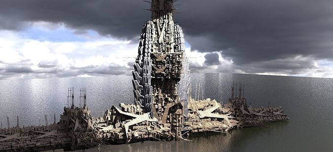 Sci-Fi City Royal Tower Bridge Kit bash 3D model | CGTrader