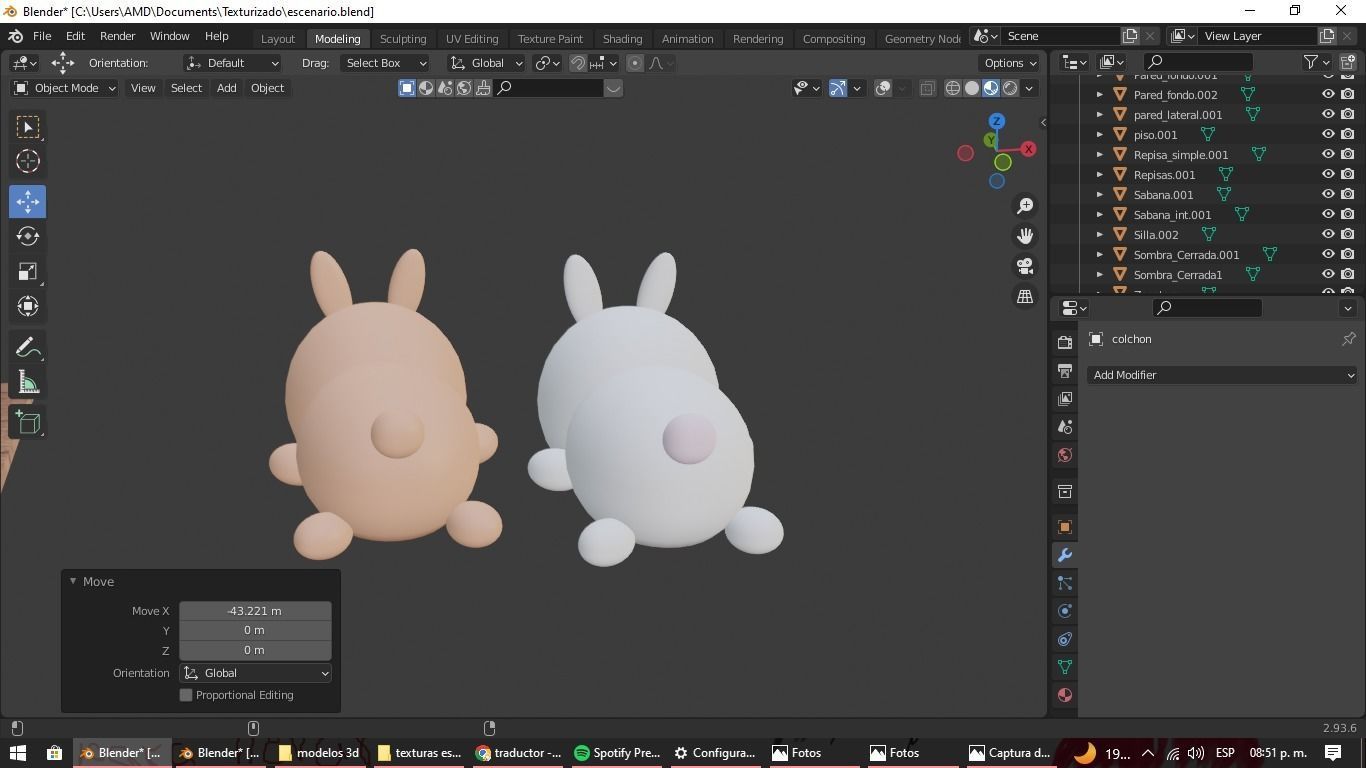 3D model Bunnies two bunny rabbits on shelf VR / AR / low-poly | CGTrader