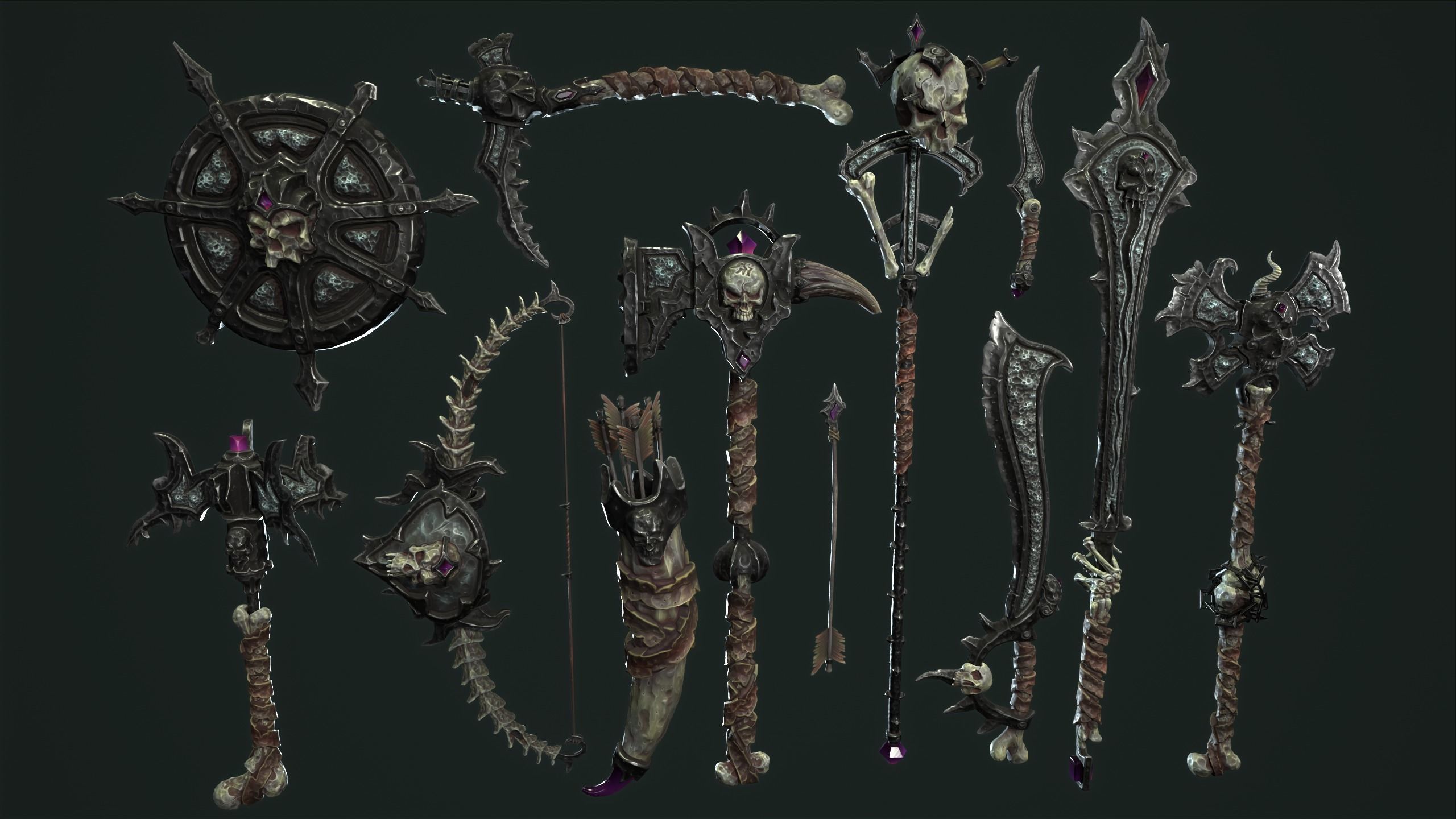 3D model Fantasy undead weapons VR / AR / low-poly | CGTrader