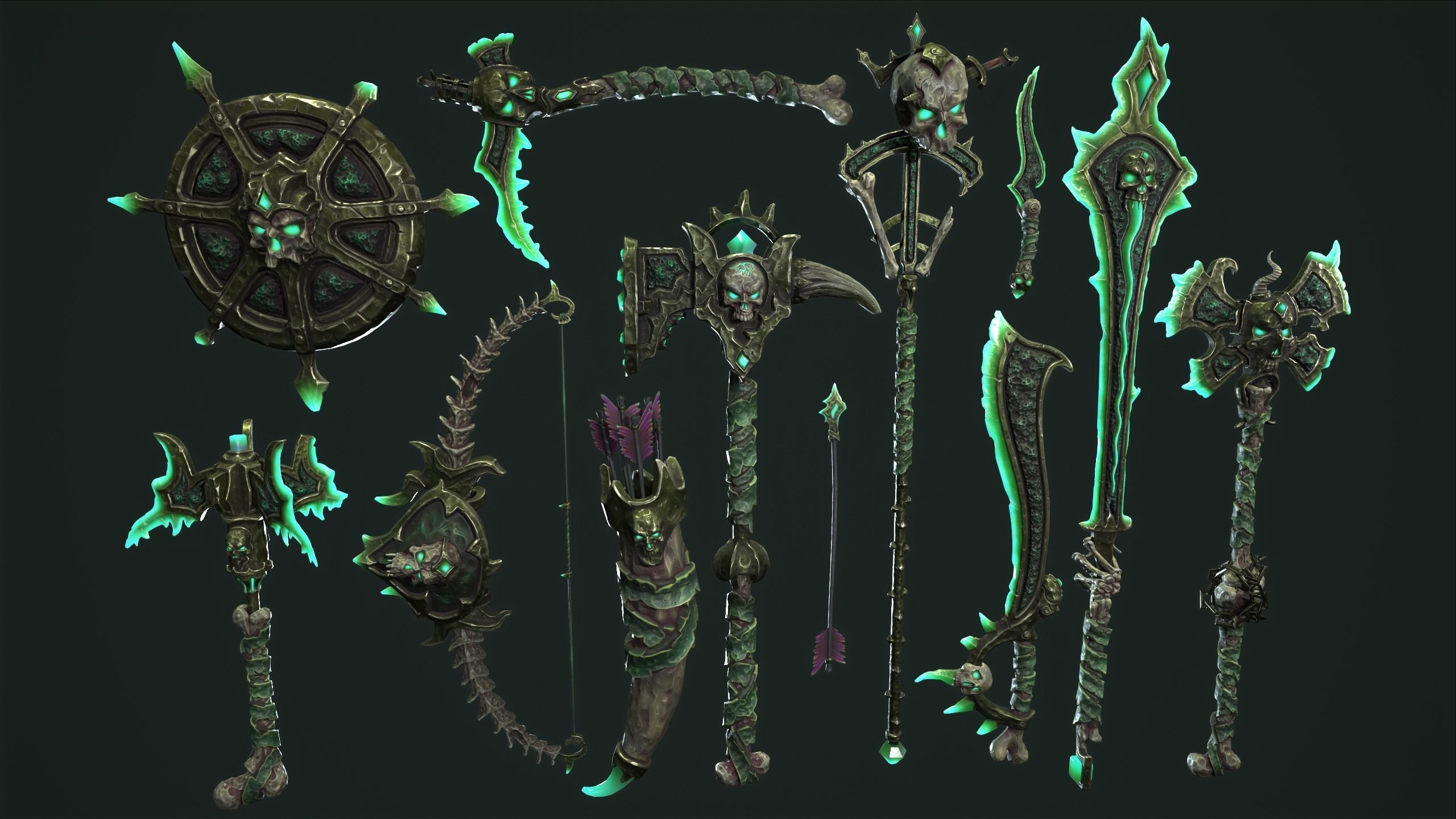 3D model Fantasy undead weapons VR / AR / low-poly | CGTrader