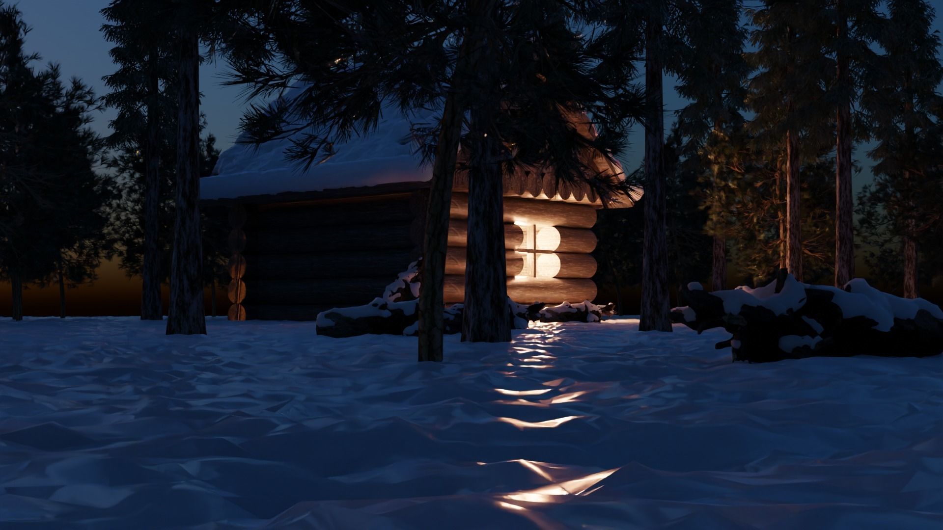 House in the winter forest 3D model | CGTrader