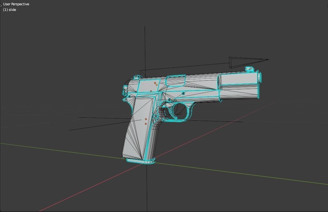 9mm Pistol rigged blender file 3D Model 3D model animated rigged | CGTrader