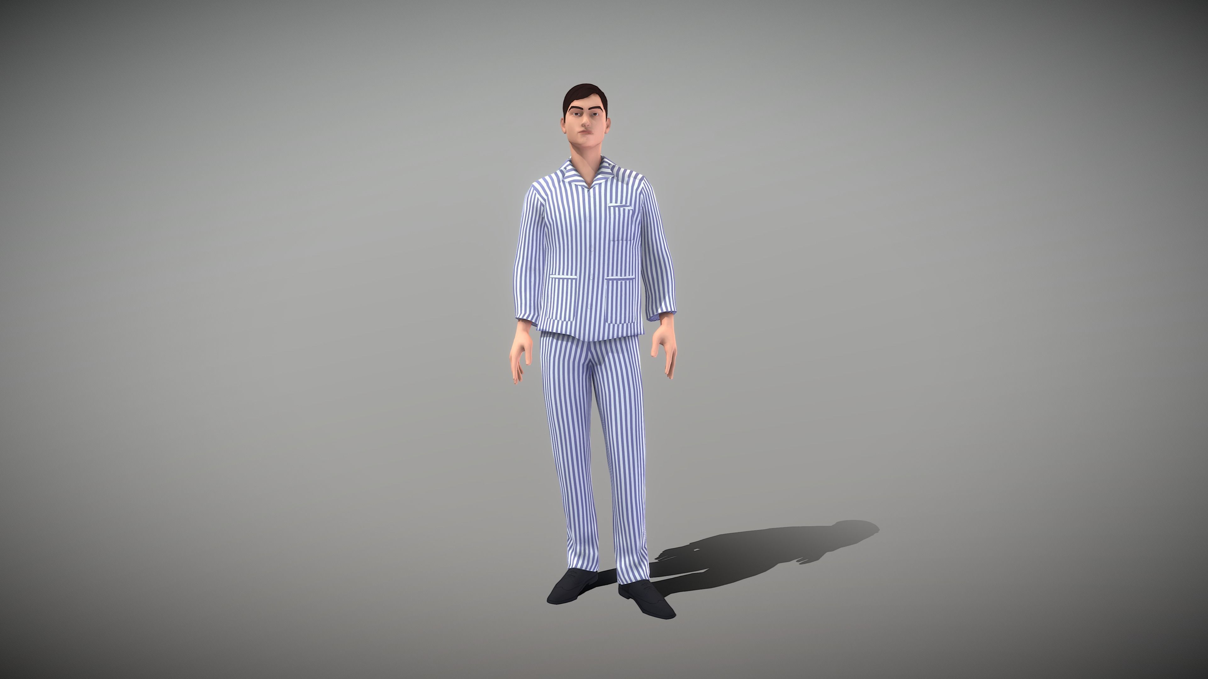 3D model Male Patient VR / AR / low-poly rigged animated | CGTrader