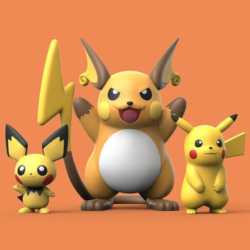 Pokemon Pikachu Evolution 3D model 3D printable | CGTrader