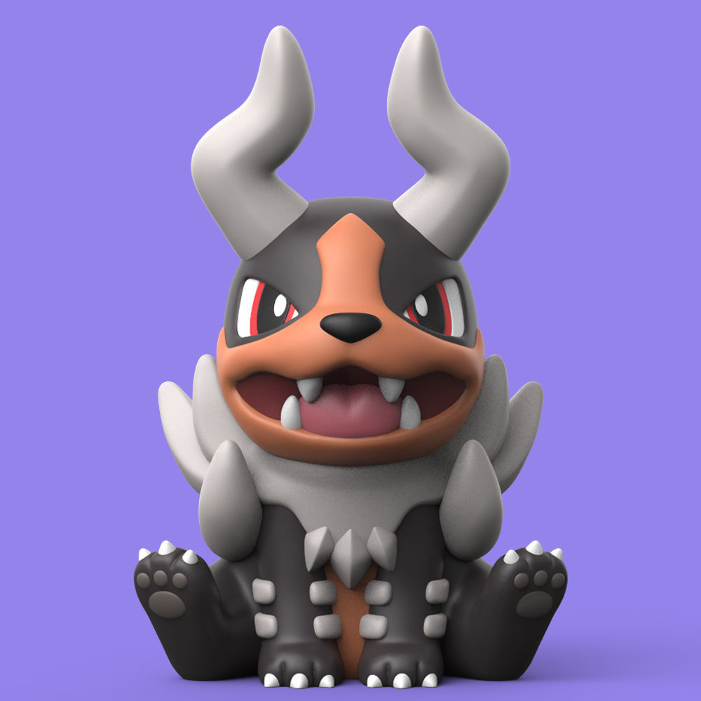 Pokemon Houndour Evolution EASY PRINT NO SUPPORT 3D model 3D printable | CGTrader