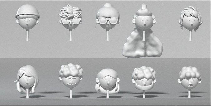 cartoon head 3D model | CGTrader