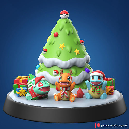 Pokemon Christmas Pokemon Set EASY PRINT NO SUPPORT 3D model 3D ...