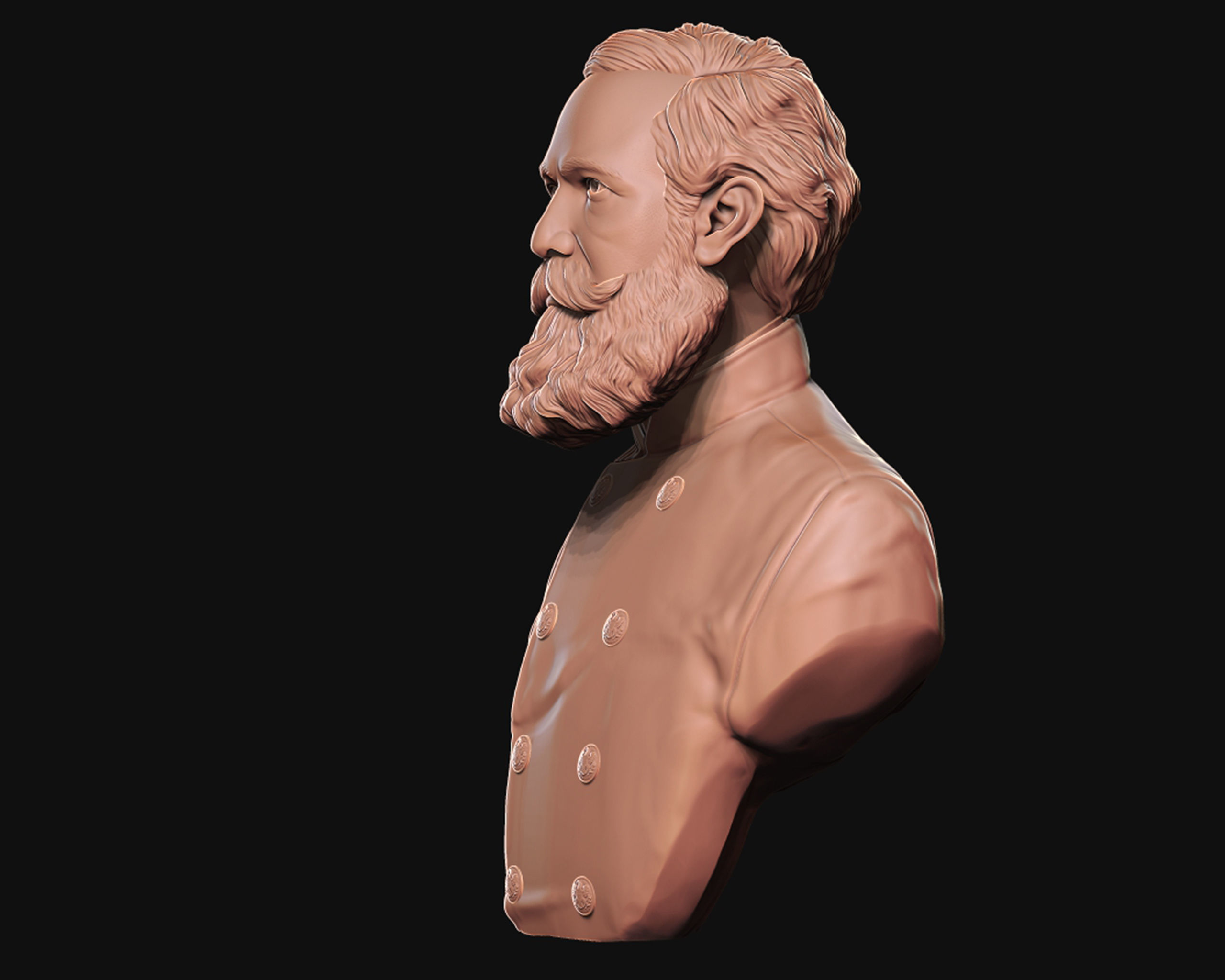 General Wade Hampton III bust sculpture 3D model 3D printable | CGTrader