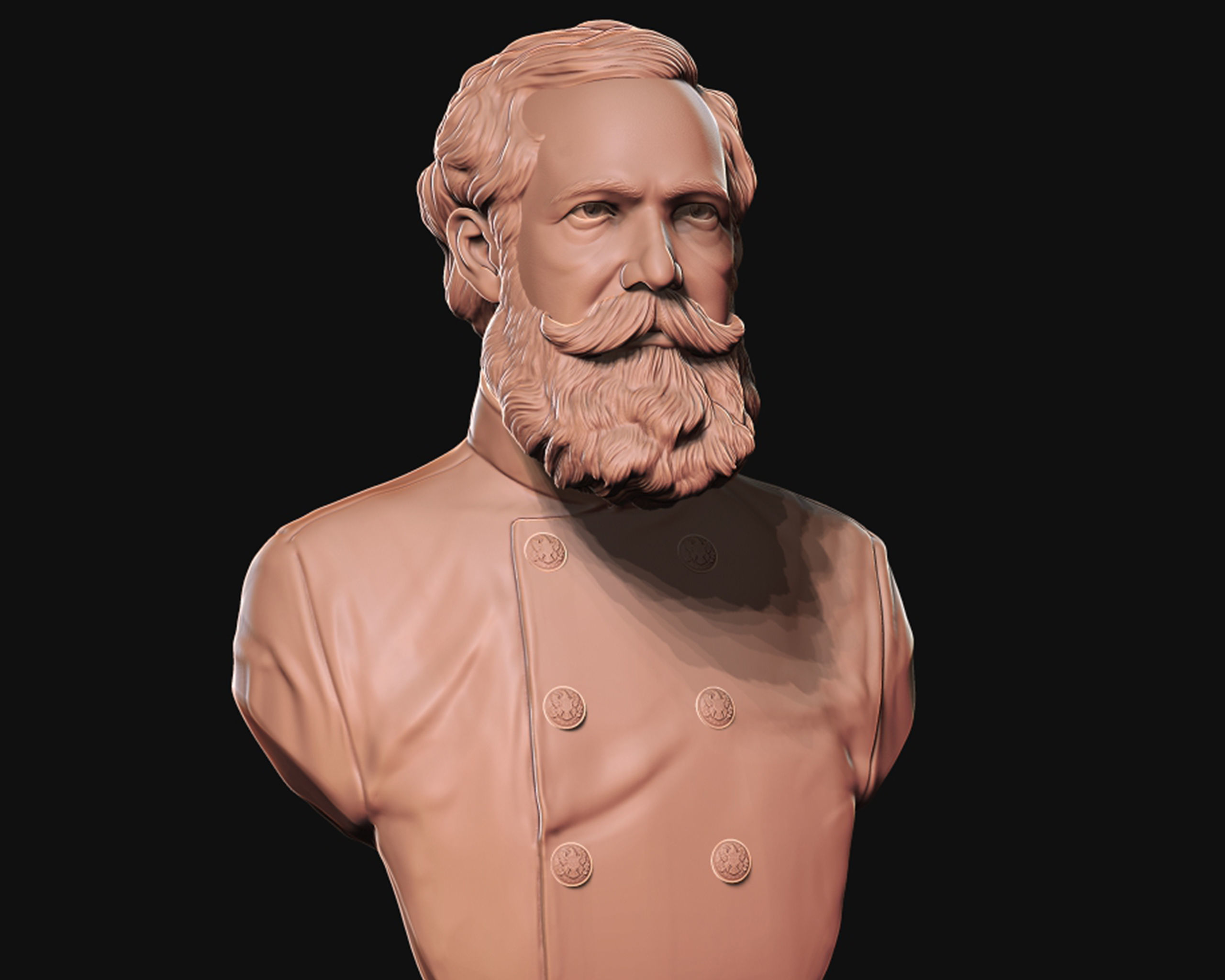 General Wade Hampton III bust sculpture 3D model 3D printable | CGTrader