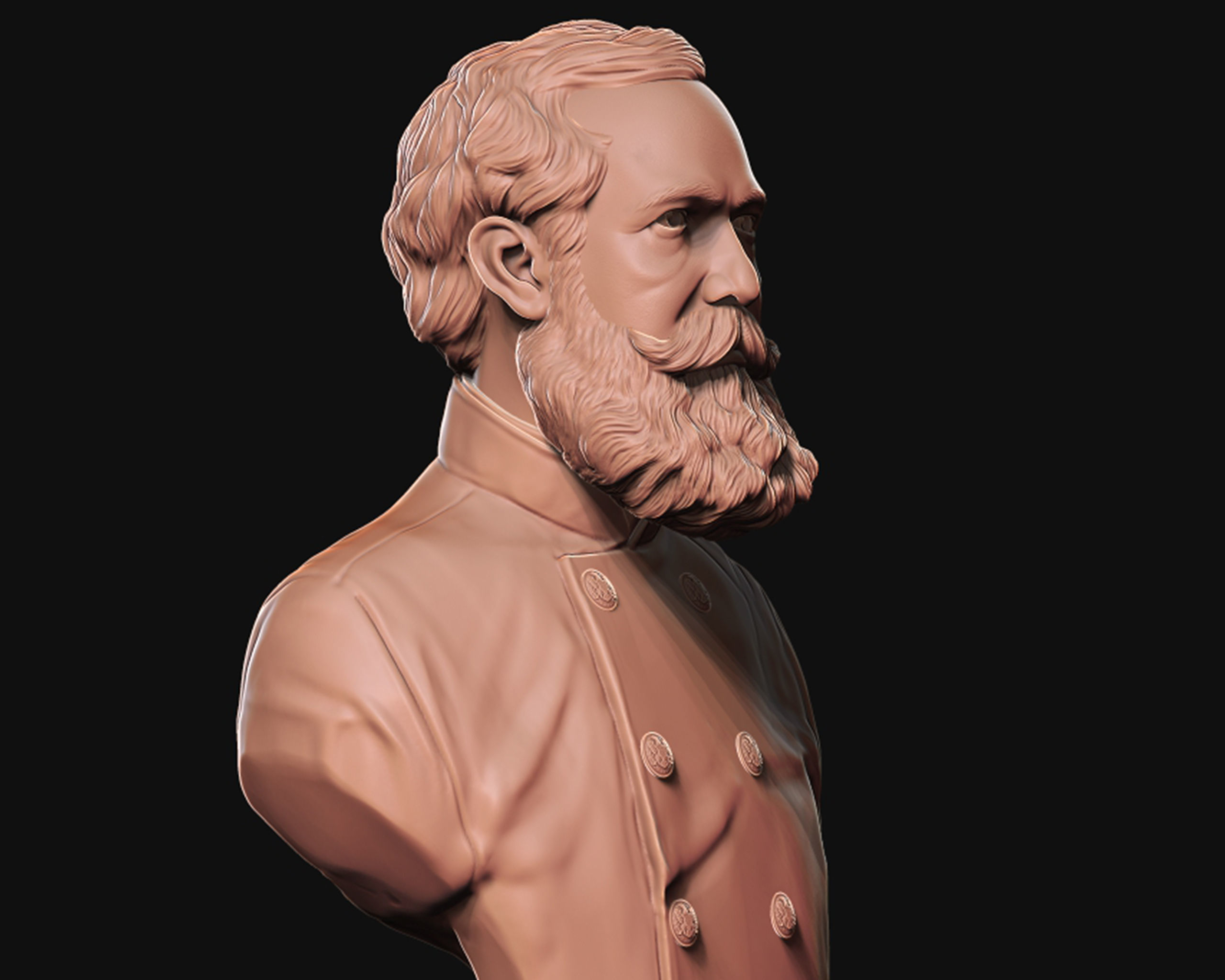 General Wade Hampton III bust sculpture 3D model 3D printable | CGTrader