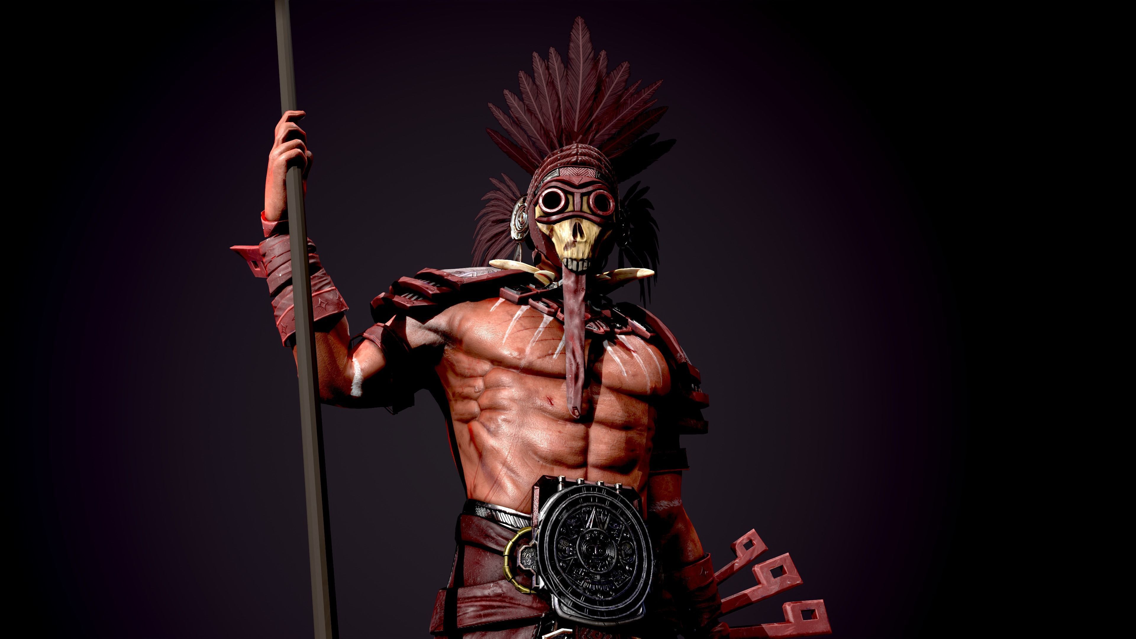3D model Aztec warrior VR / AR / low-poly | CGTrader