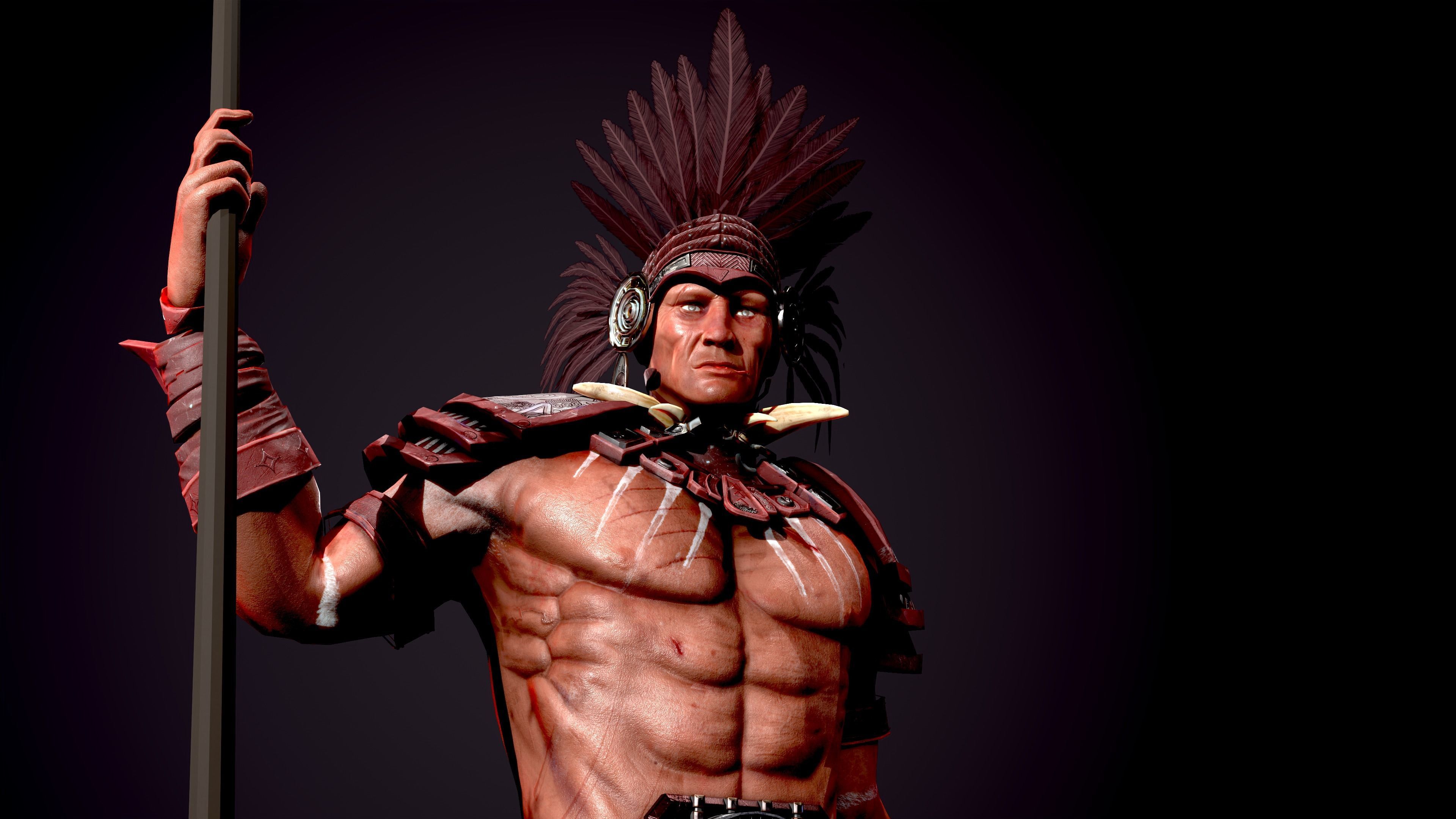 3D model Aztec warrior VR / AR / low-poly | CGTrader