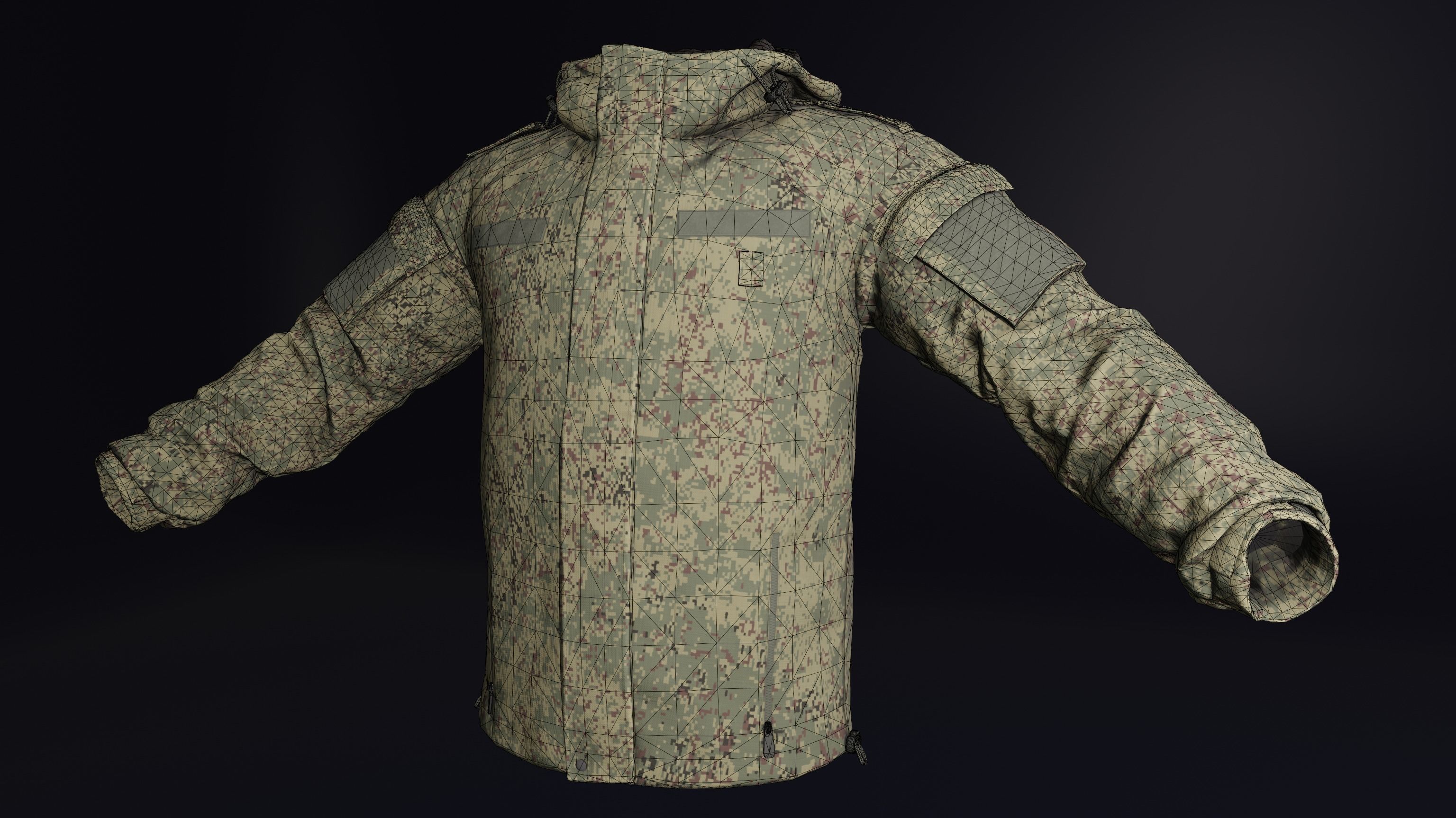 3D model Russian VKPO Ratnik Layer 8 Winter Coat VR / AR / low-poly ...