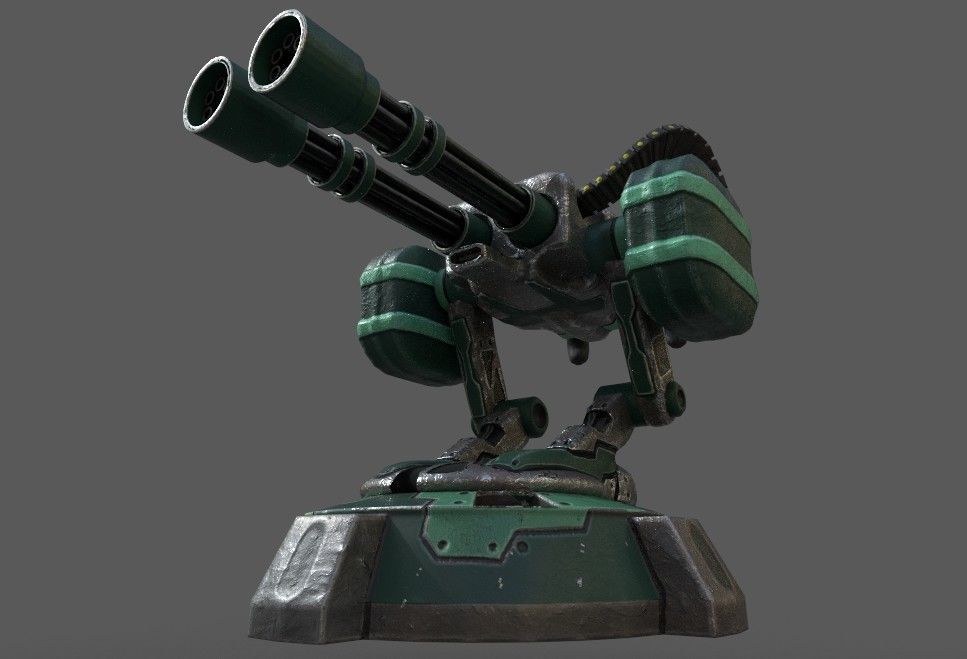 Free military automatic sentry gun free VR / AR / low-poly 3D model ...