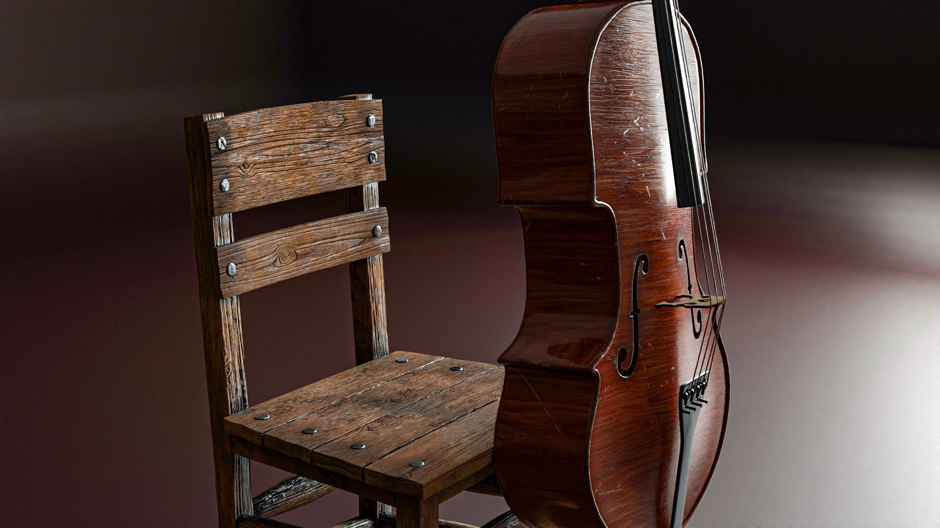 3D model Violin cello 3D model with blender and substance painter VR ...