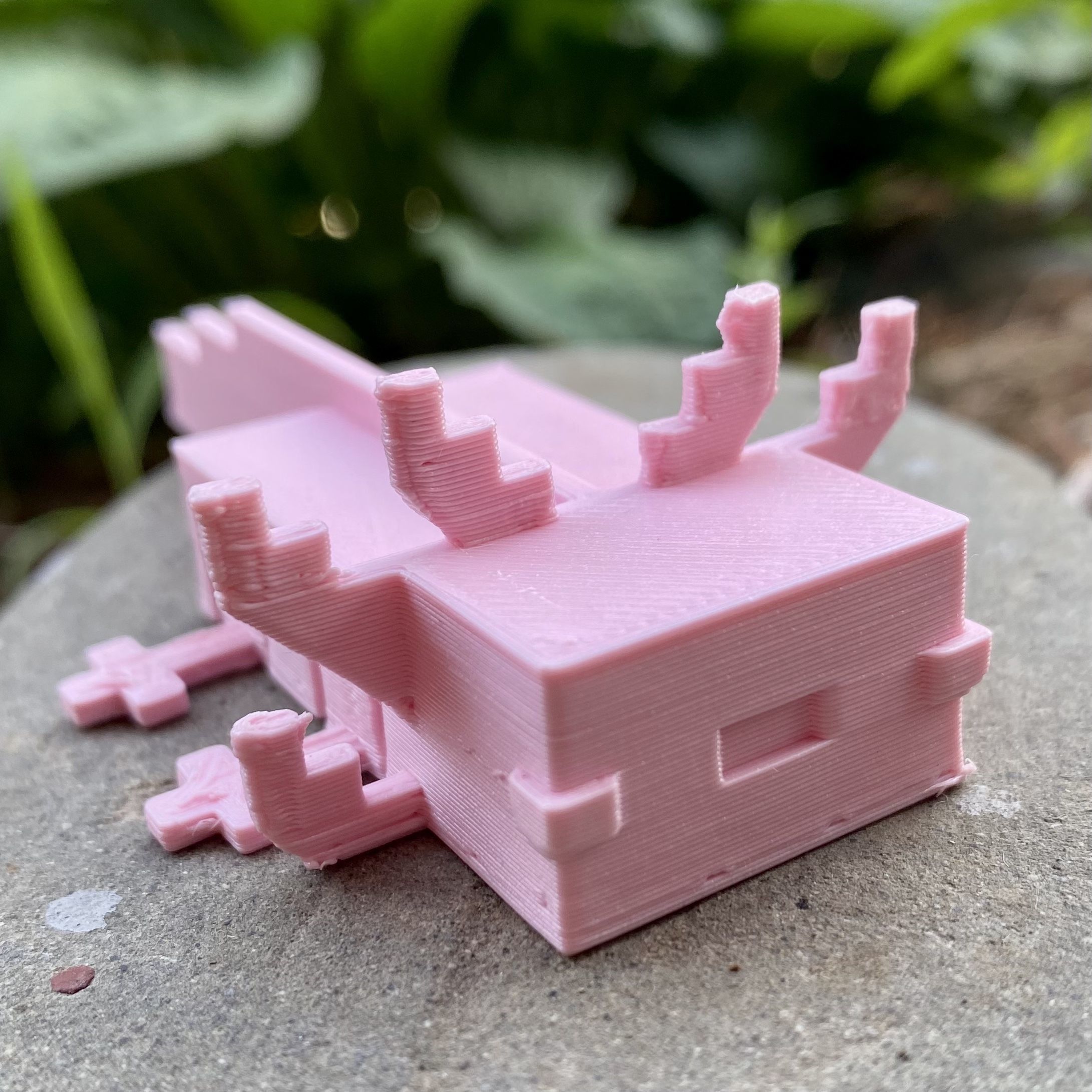 Articulated Minecraft Axolotl 3D model 3D printable | CGTrader