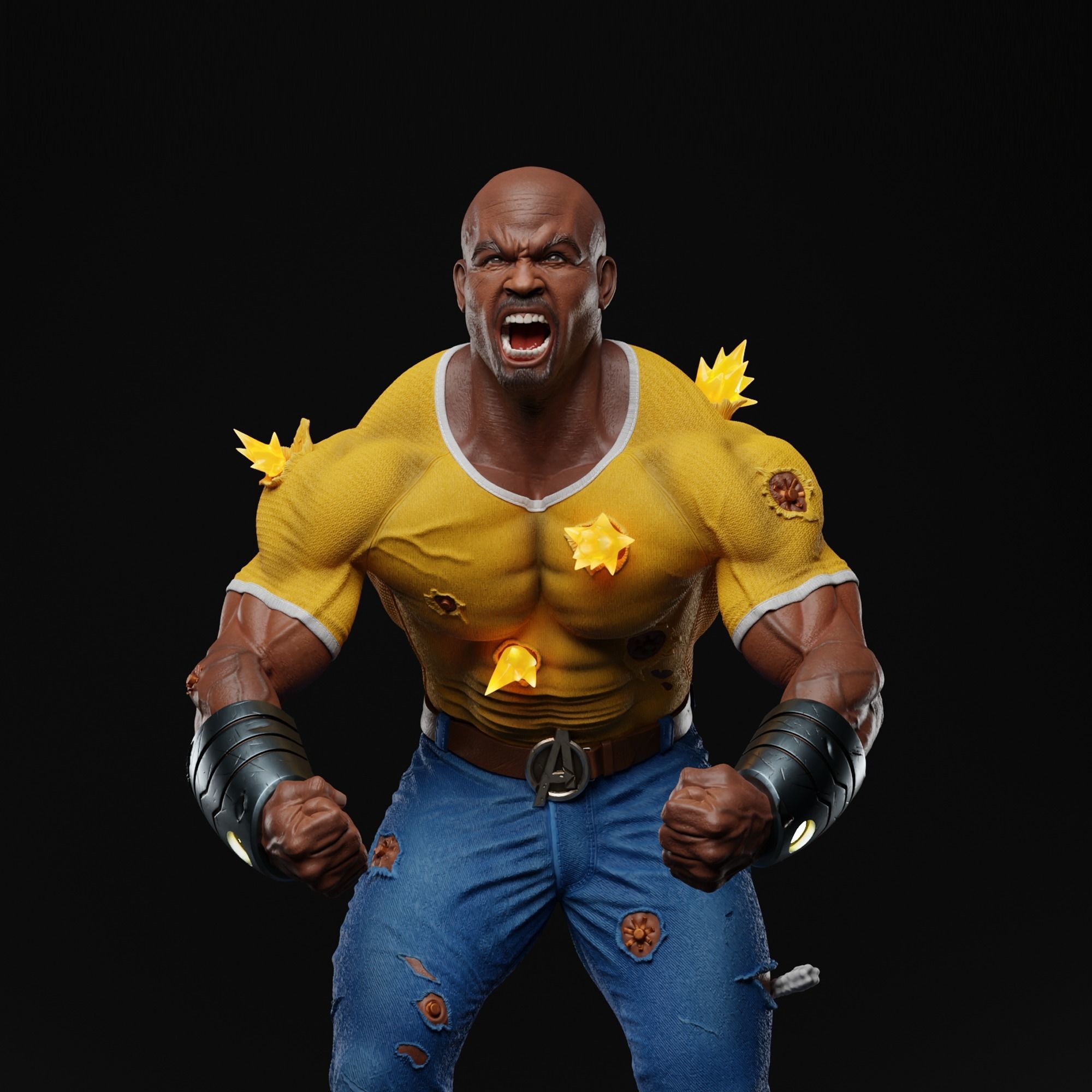 Luke Cage 3D print fan-art statue 3D model 3D printable | CGTrader