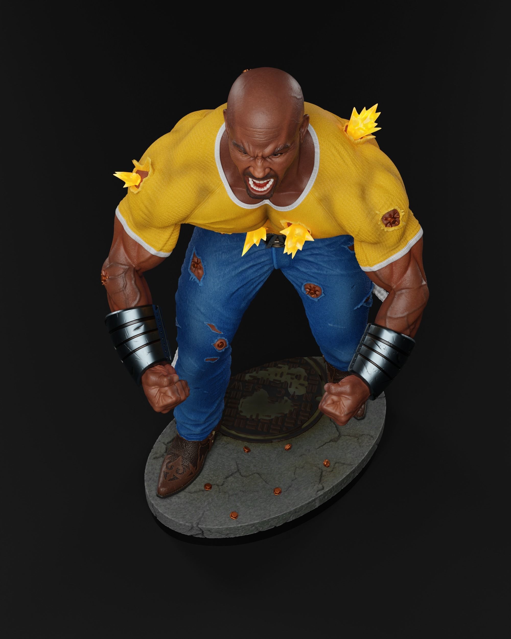 Luke Cage 3D print fan-art statue 3D model 3D printable | CGTrader