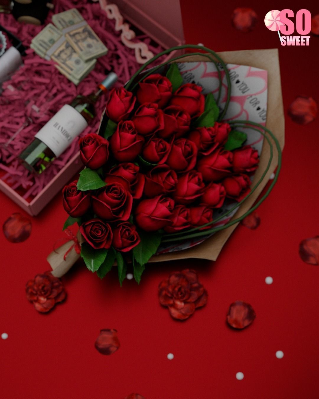 Valentines Day Surprise Box and Personalized Message 3D model | CGTrader