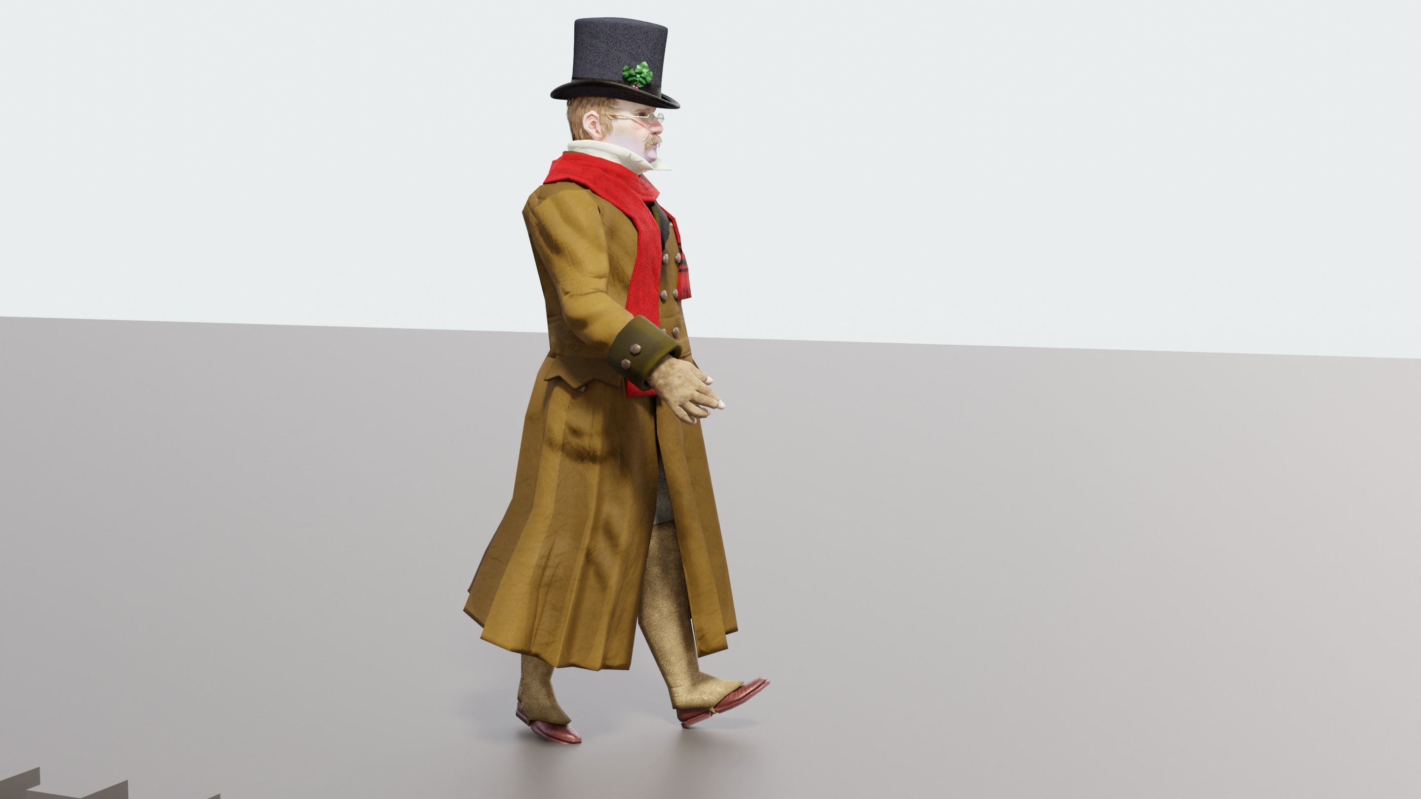 3D model Victorian Man BLENDER - five in one Low Poly VR / AR / low ...