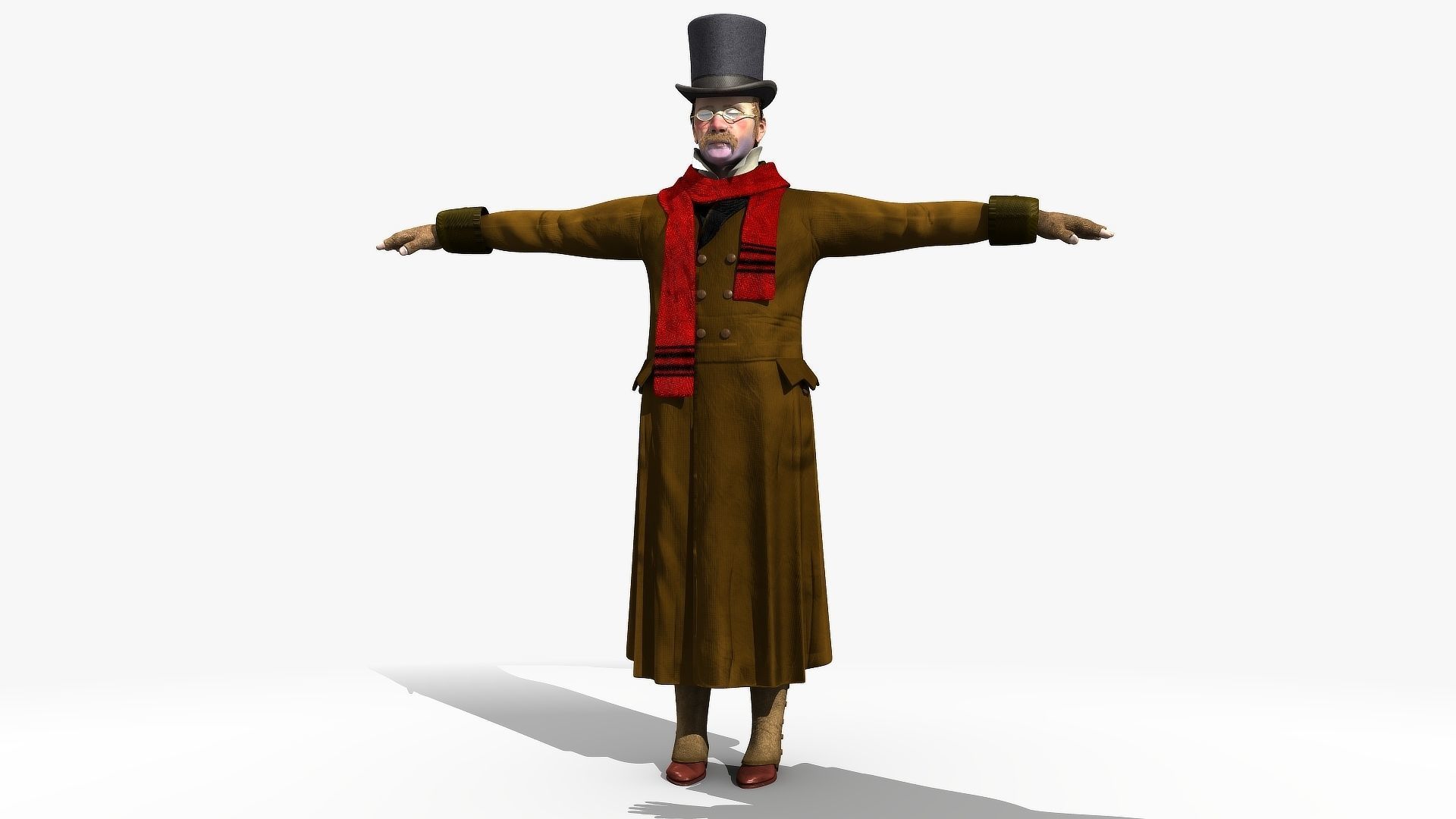 3D model Victorian Man BLENDER - five in one Low Poly VR / AR / low ...