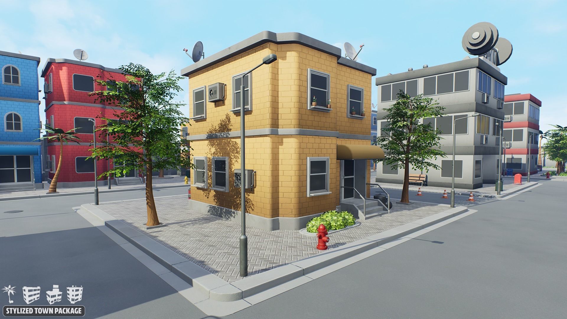 3D model Stylized Town Package VR / AR / low-poly | CGTrader