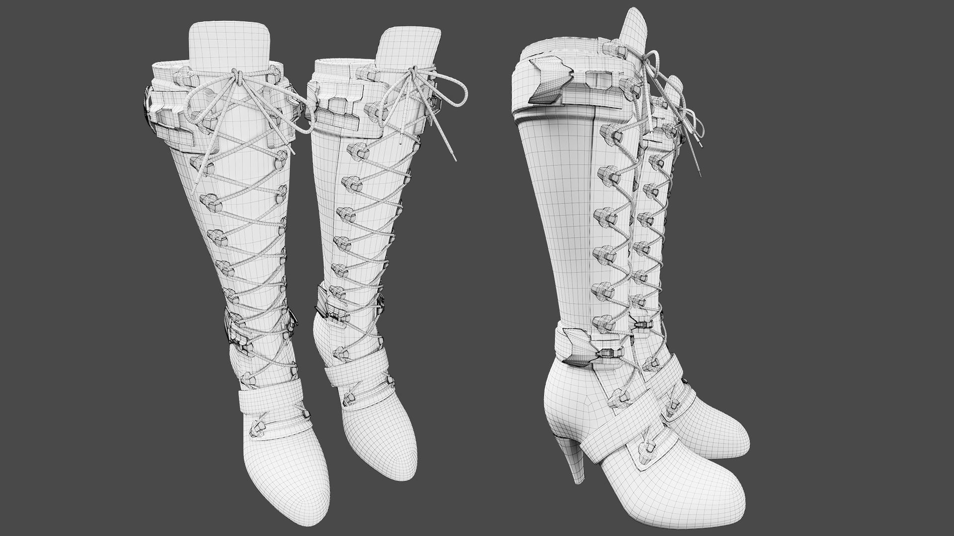 High-knee Boots 3D model | CGTrader