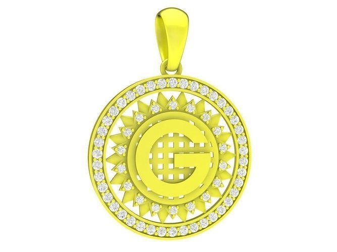 diamond letter G pendant 4353 3D model 3D printable | CGTrader