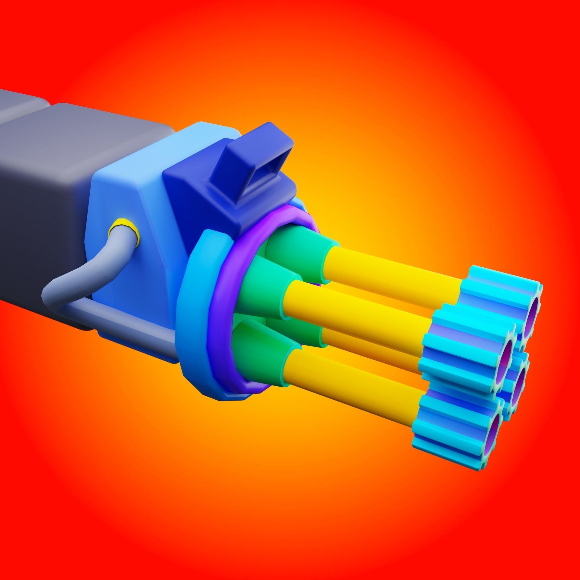 3D model Lowpoly Game Ready Gun Model cable VR / AR / low-poly | CGTrader