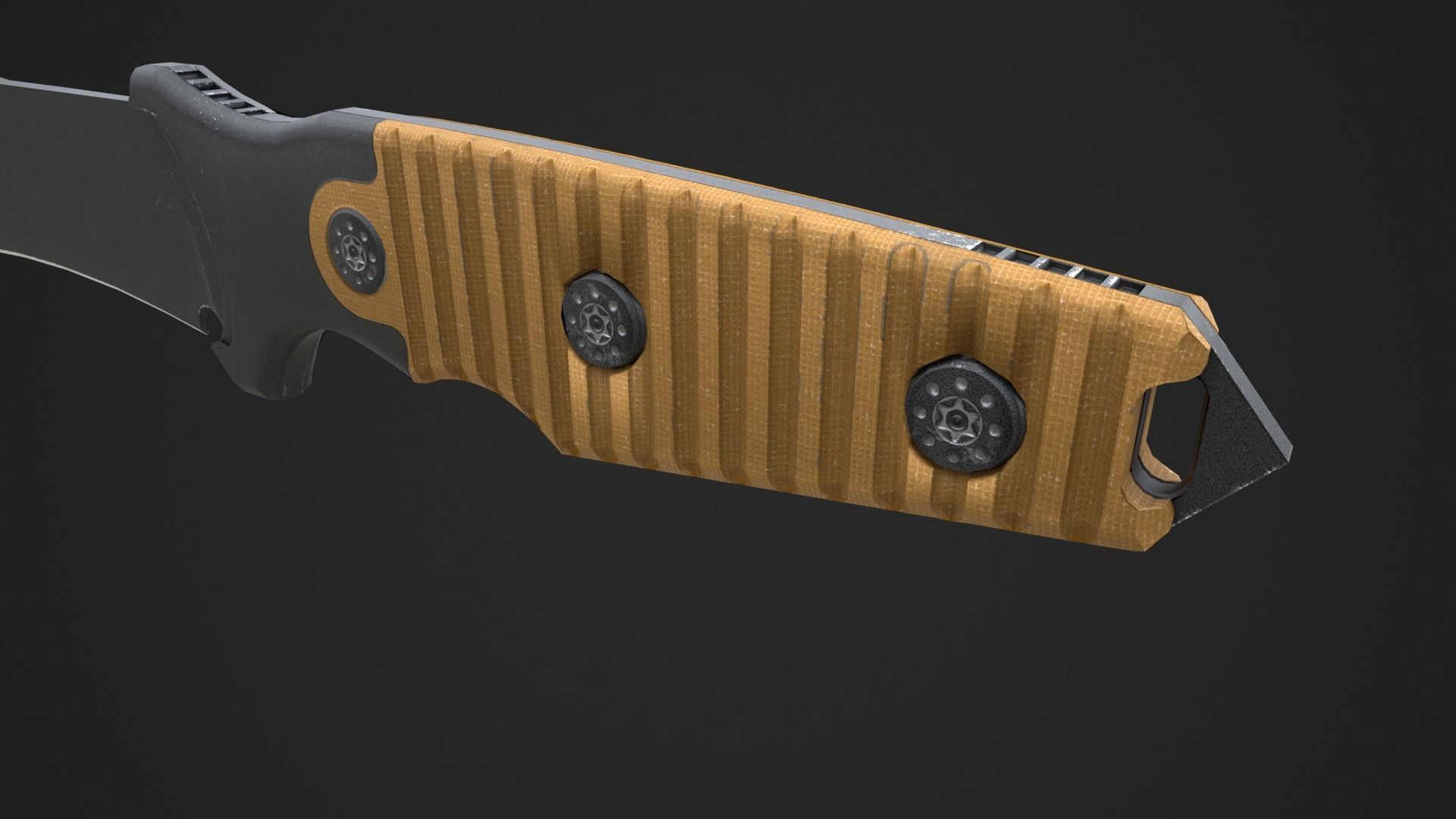 3D model Black Tanto Knife D2 with Sheath VR / AR / low-poly | CGTrader