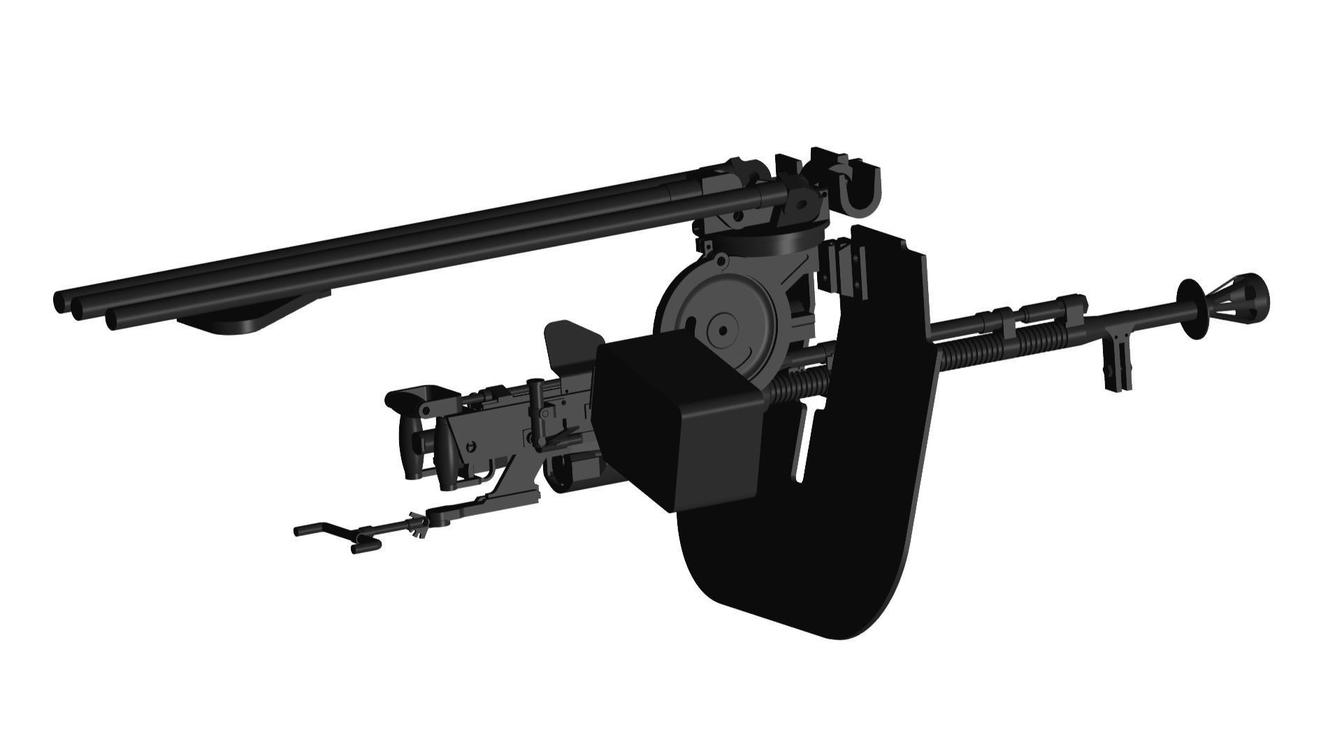 DShK heavy machine gun 3D model | CGTrader