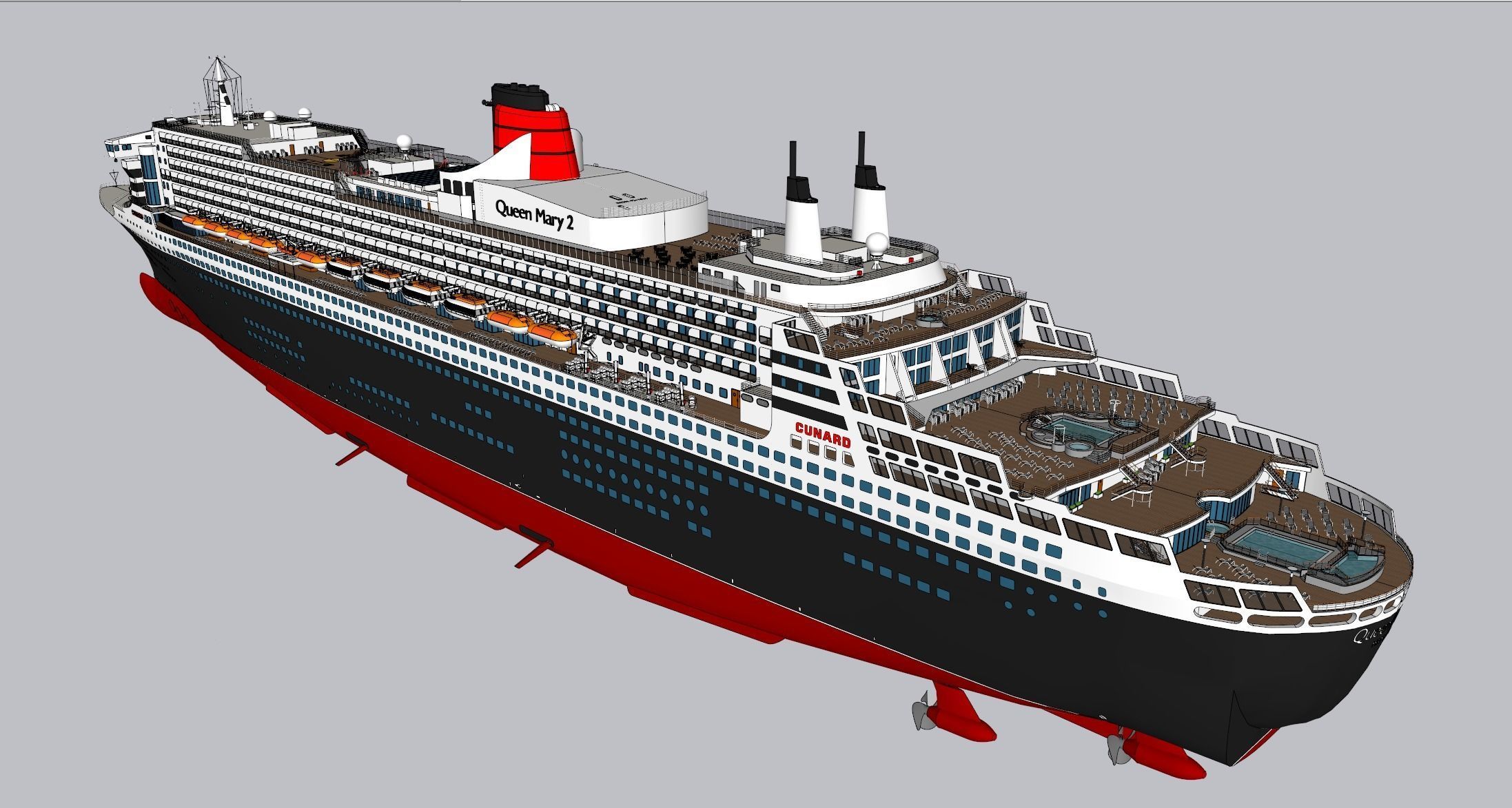 Queen Mary 2 3D model | CGTrader