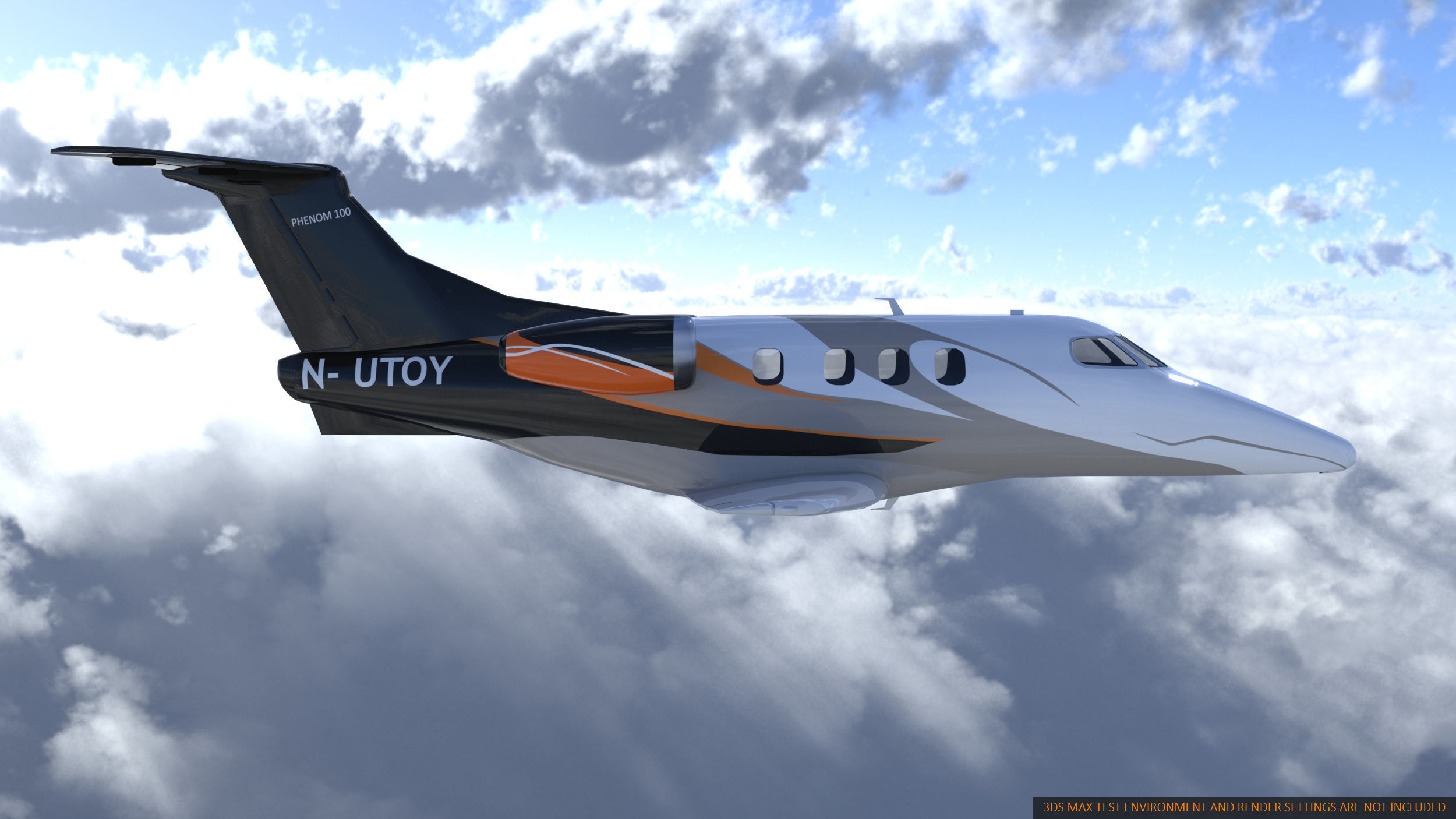 3D model Embraer Phenom 100 private jet detailed 3d model VR / AR / low ...