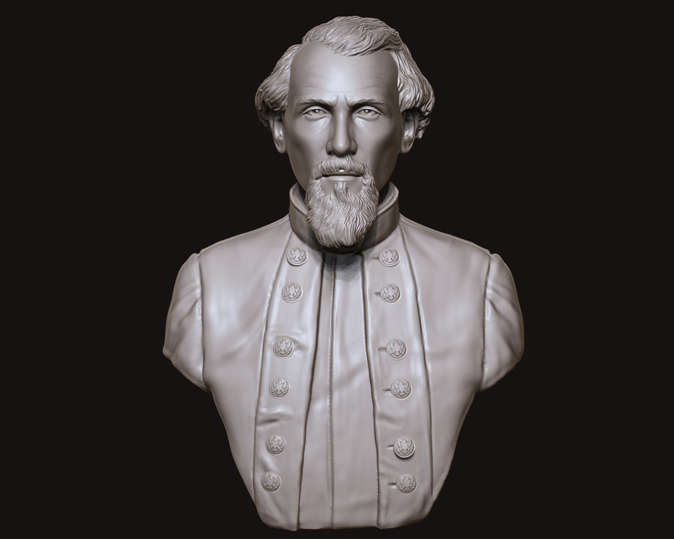 General Nathan Bedford Forrest bust sculpture 3D model 3D printable ...