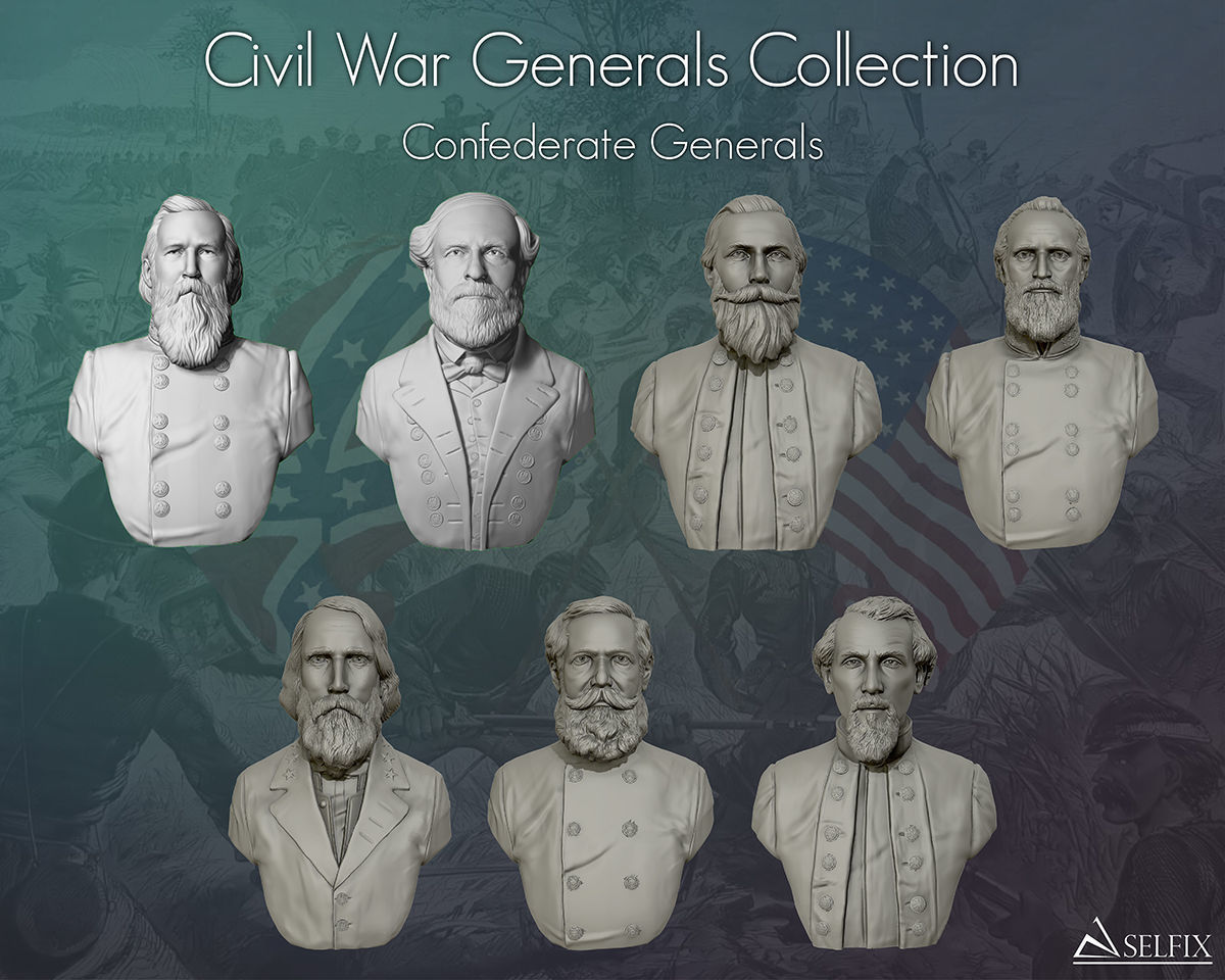 Civil war Confederate generals collection | CGTrader