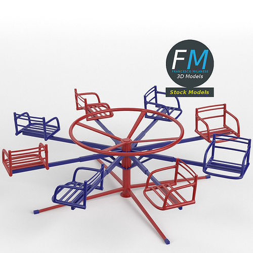 Vintage playground merry-go-round 2 3D model | CGTrader