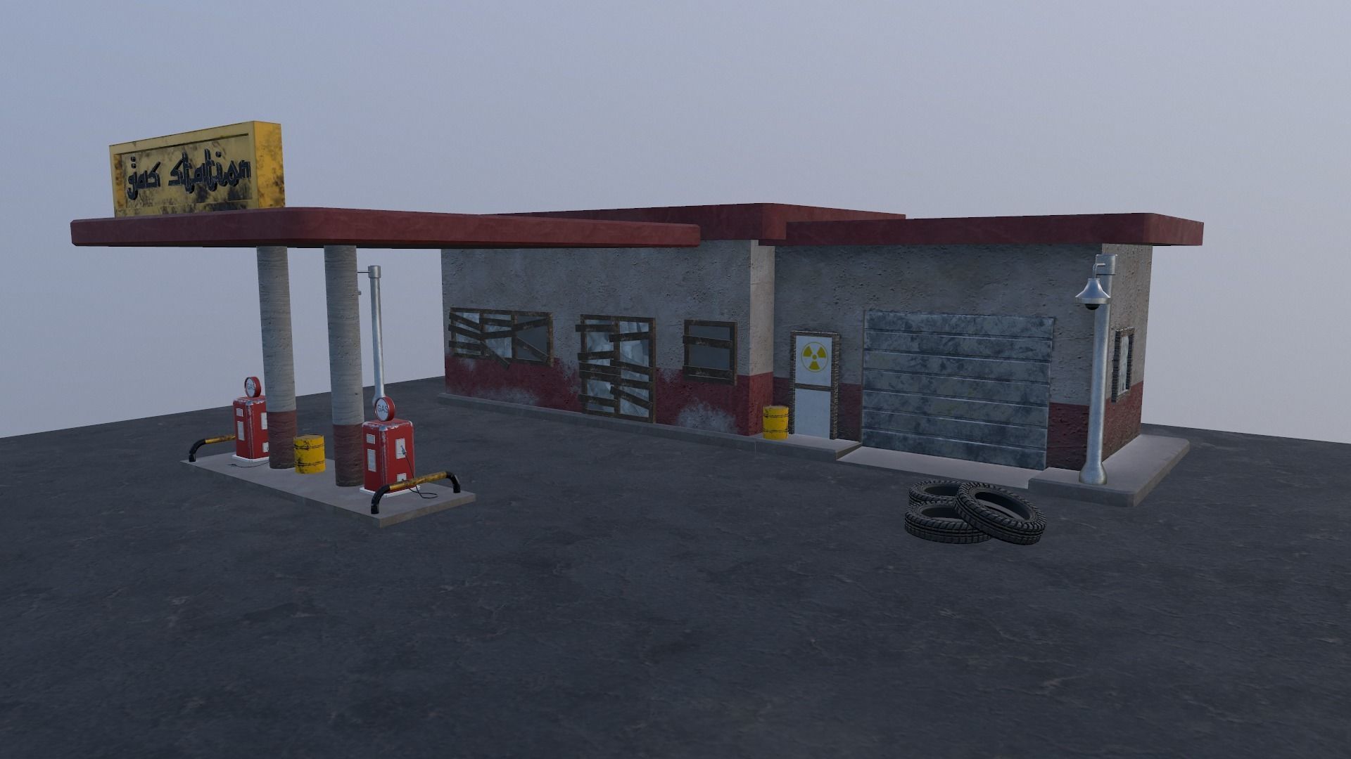 3D model Desert Gas Station VR / AR / low-poly | CGTrader