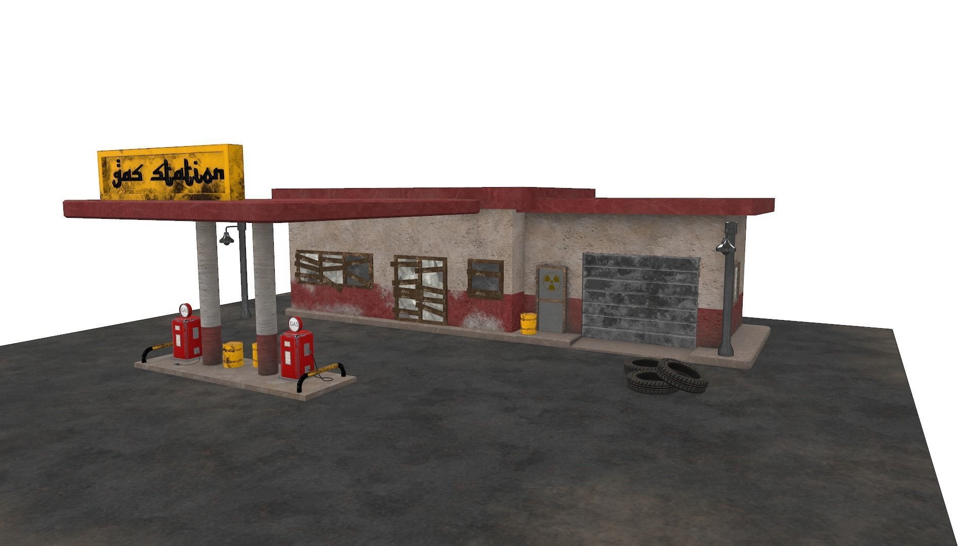 3D model Desert Gas Station VR / AR / low-poly | CGTrader