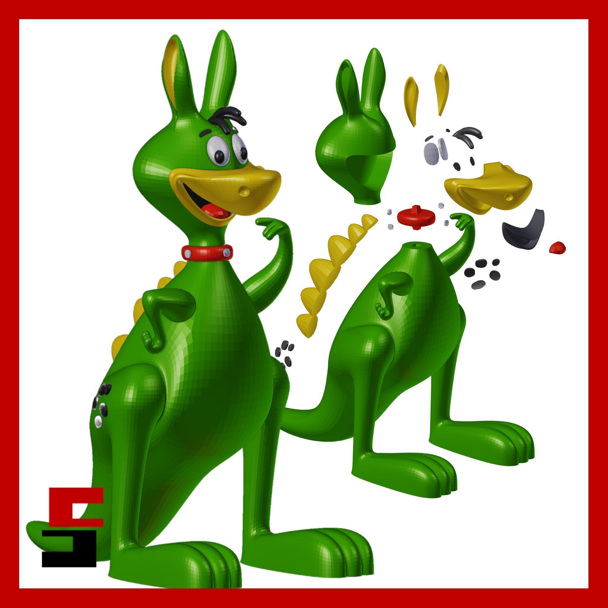 Hoppy the Marvel Bunny with separated pieces cut split 3D model 3D ...