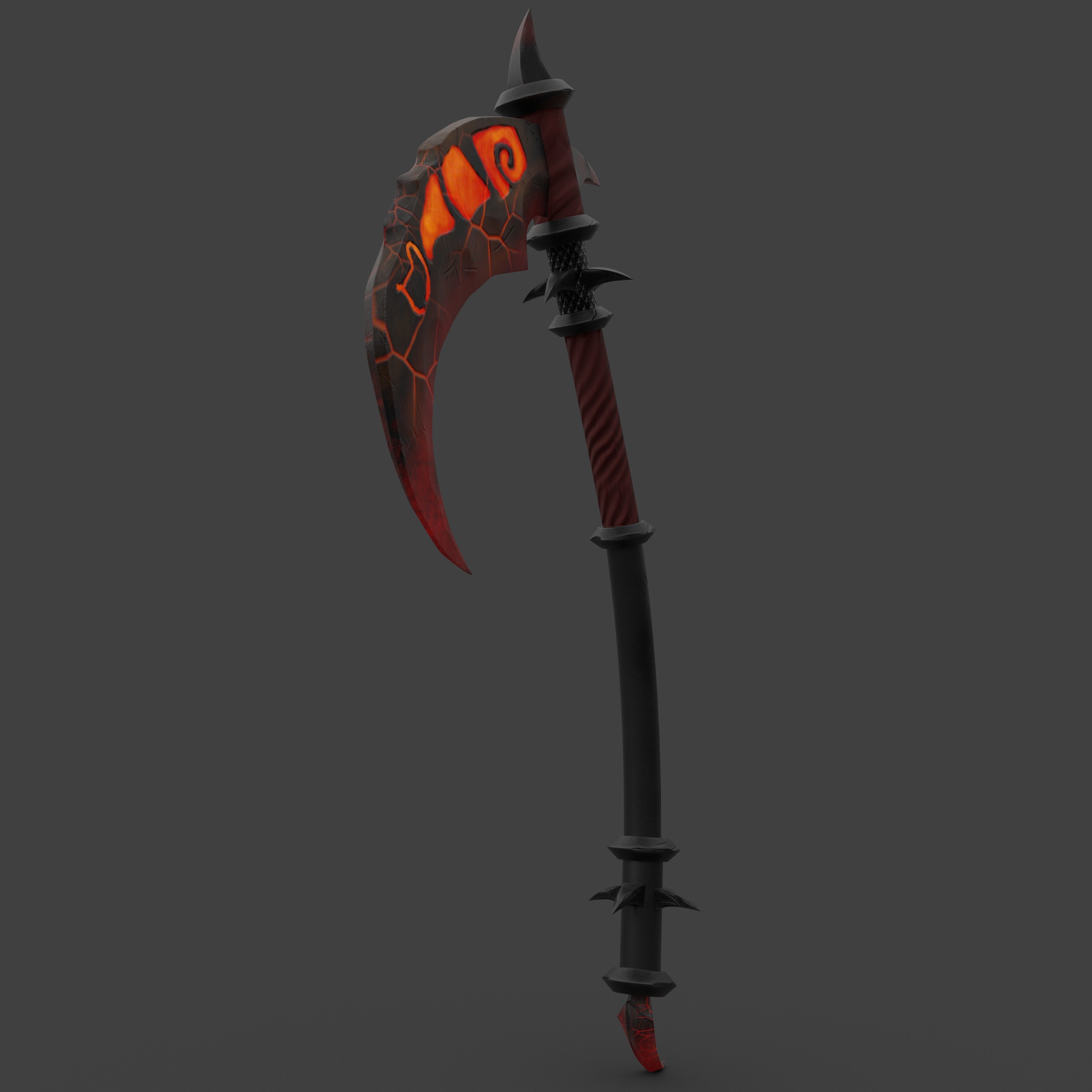 3D model Fire scythe weapon VR / AR / low-poly | CGTrader